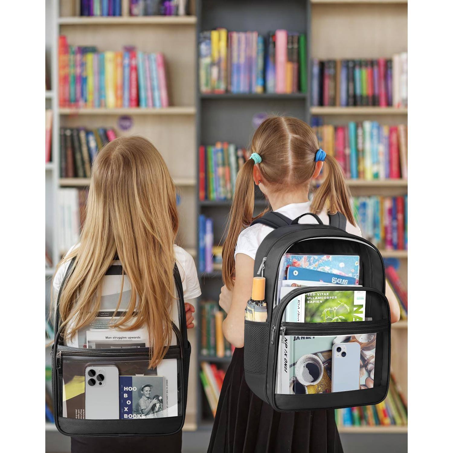 Pacoar Cade Clear Backpack Heavy Duty Transparent Bookbag For School ...