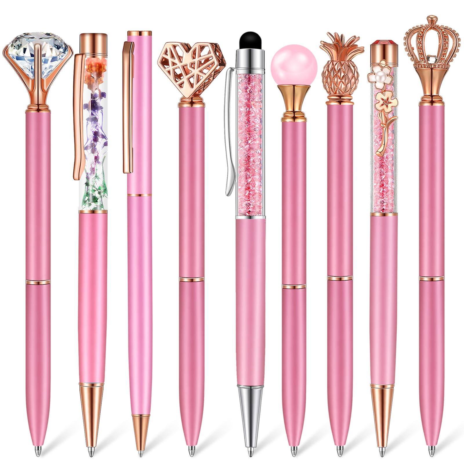 Paradigms Interiors 9 Ballpoint Pens Set Metal Crystal Glitter For ...