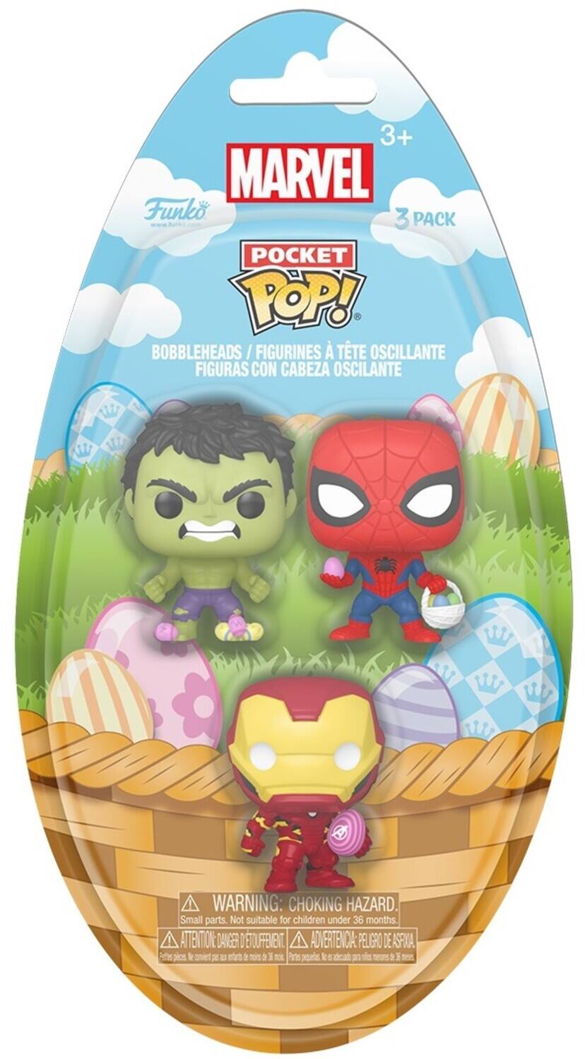 Funko Pocket POP!: Marvel Easter 3 Pack Hulk, Spider Man, Iron Man 3 ...