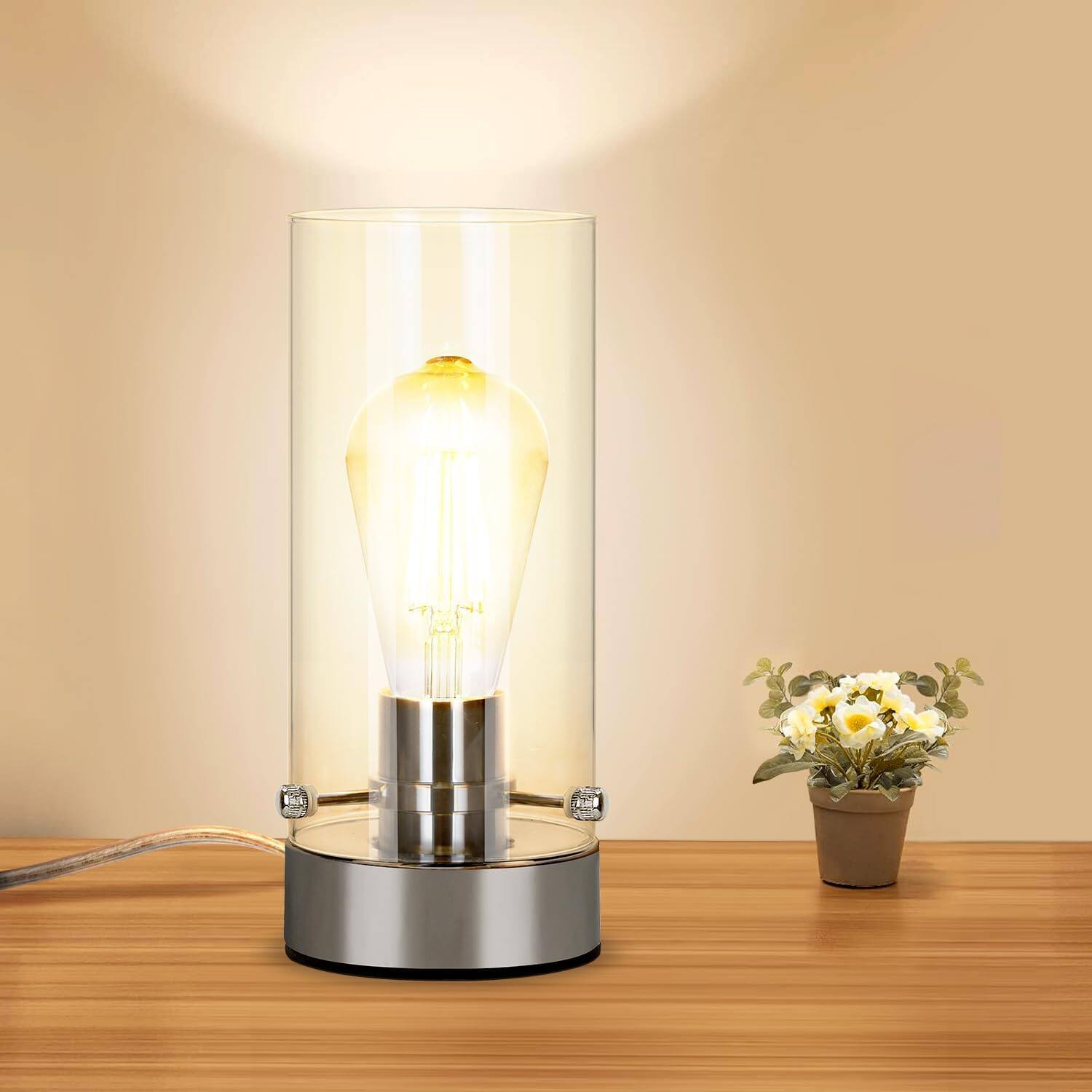 Stamp n Camp Touch Table Lamp for Bedroom Modern Glass Lamp Bedside ...