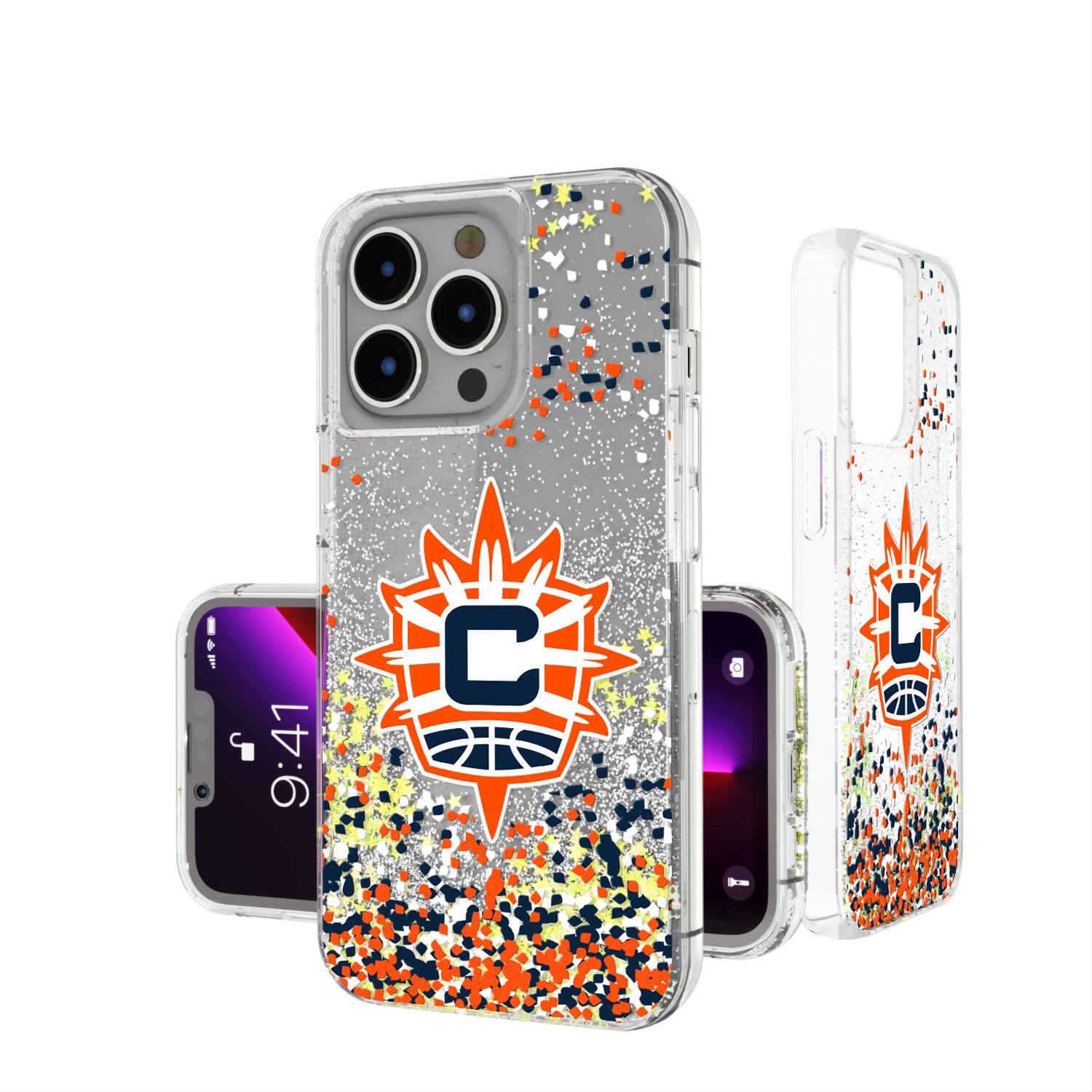 Keyscaper WNBA Connecticut Sun iPhone Glitter Case with Confetti Design ...