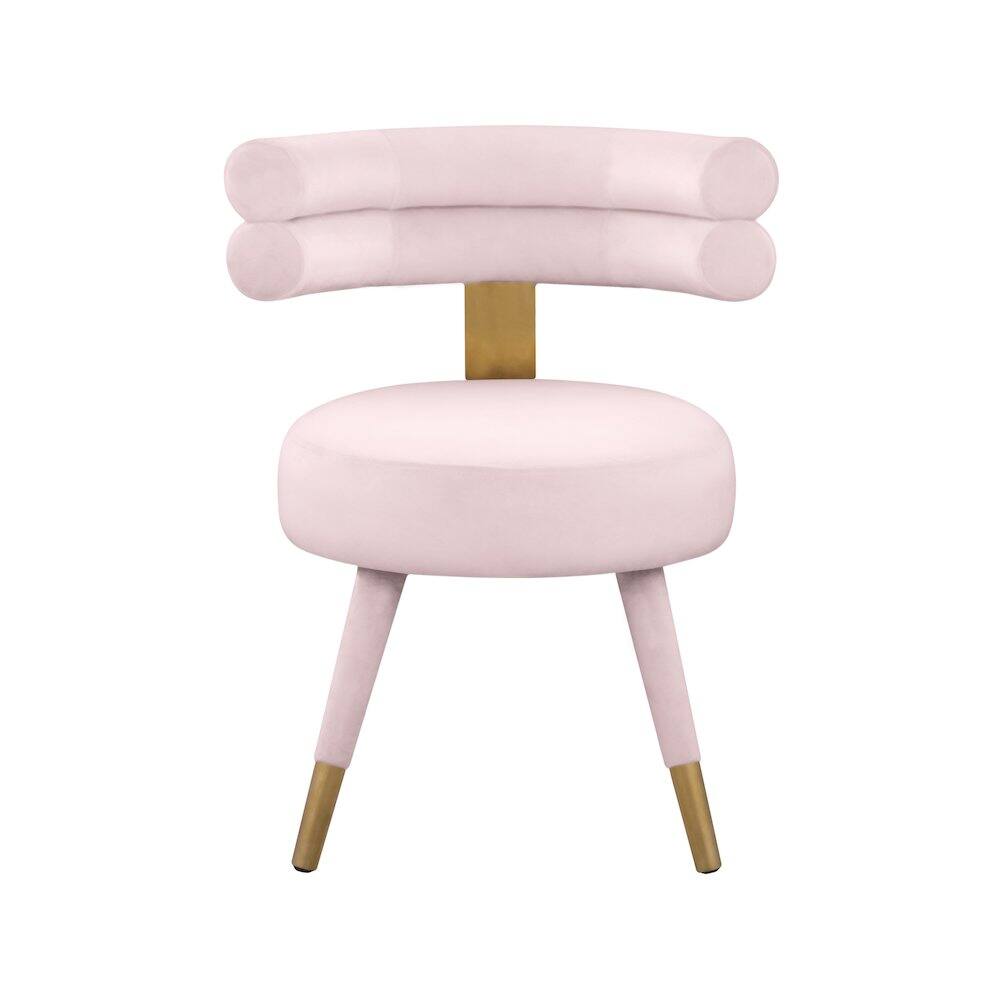 Meridian Furniture Fitzroy Velvet Dining Chair, Set of 2 Pink 747Pink-C ...