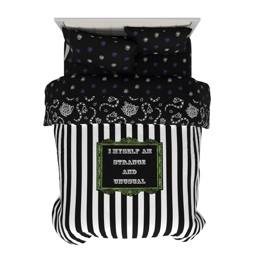 Paradigms Interiors Collectibles Beetlejuice Striped Bedding 5 Piece ...