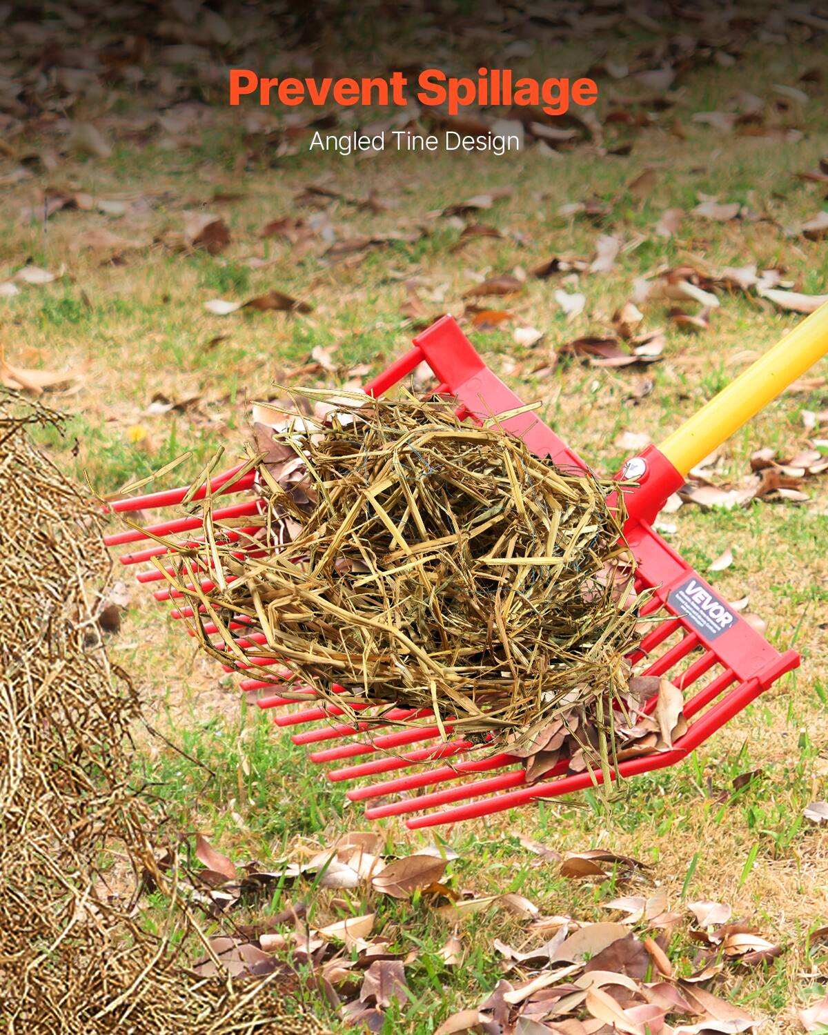 VEVOR 6PCS Manure Fork Replacement Head, 18 Angled Tines Horse Manure ...