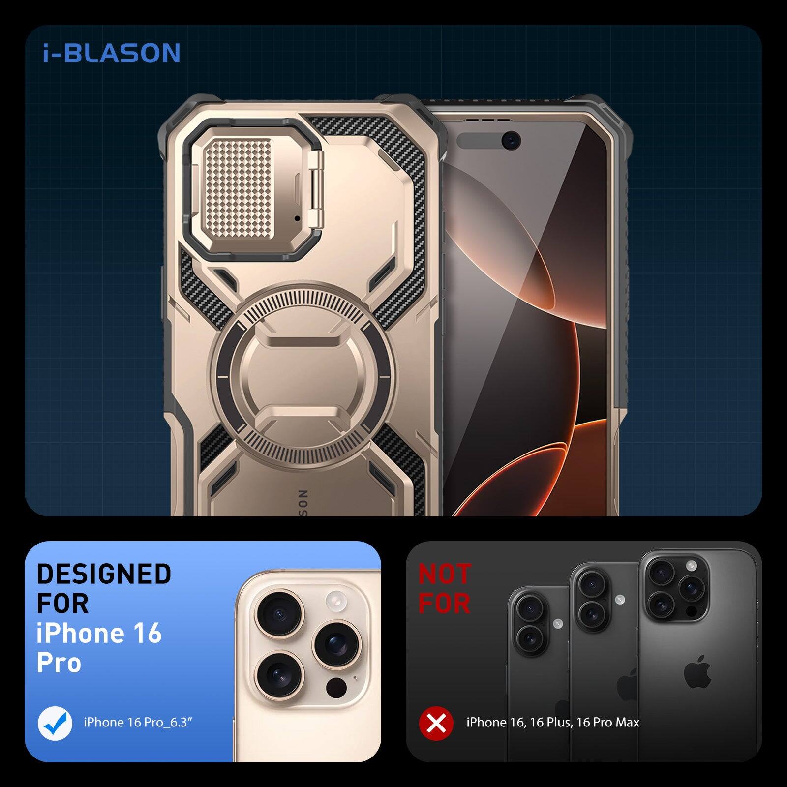 i Blason Armorbox Case for iPhone 16 Pro – MagSafe, Kickstand, Screen ...