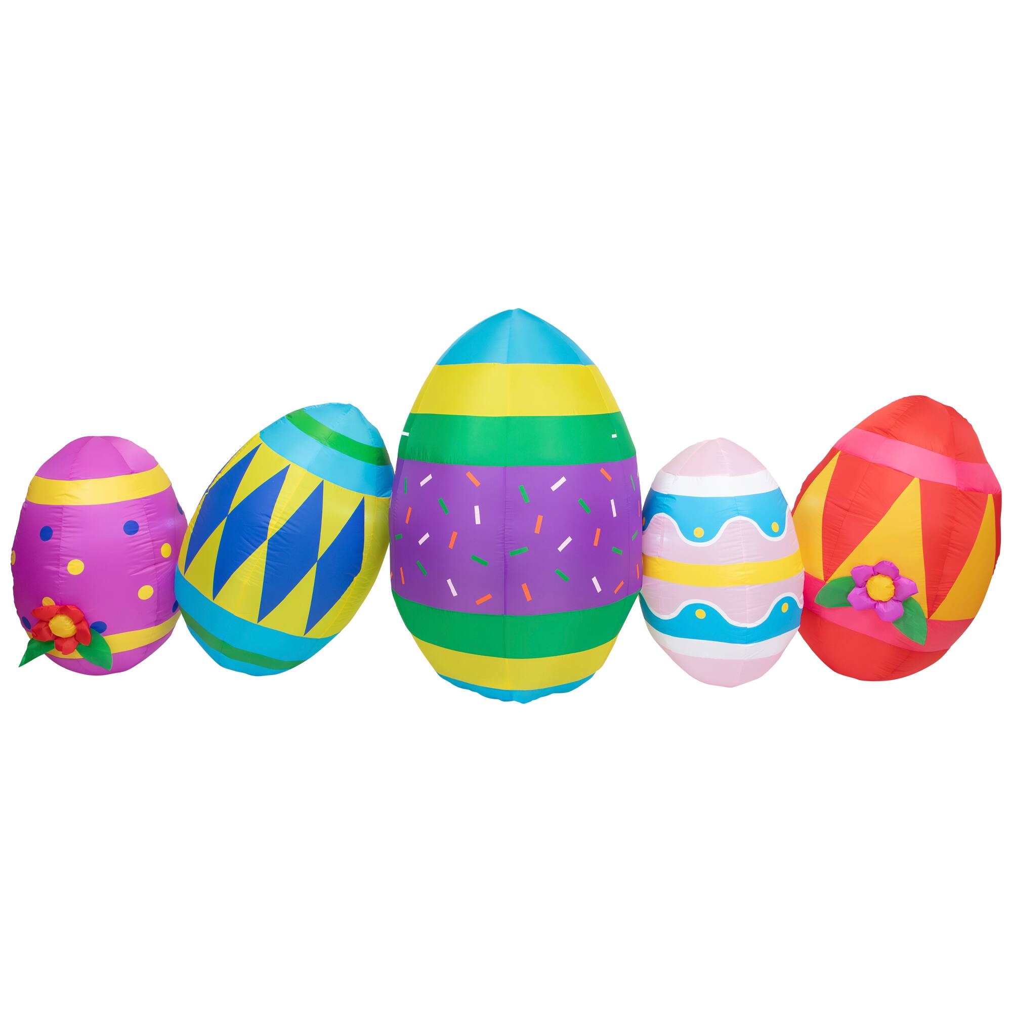 Northlight Inflatable Lighted Easter Eggs Outdoor Decoration 10' Multi ...