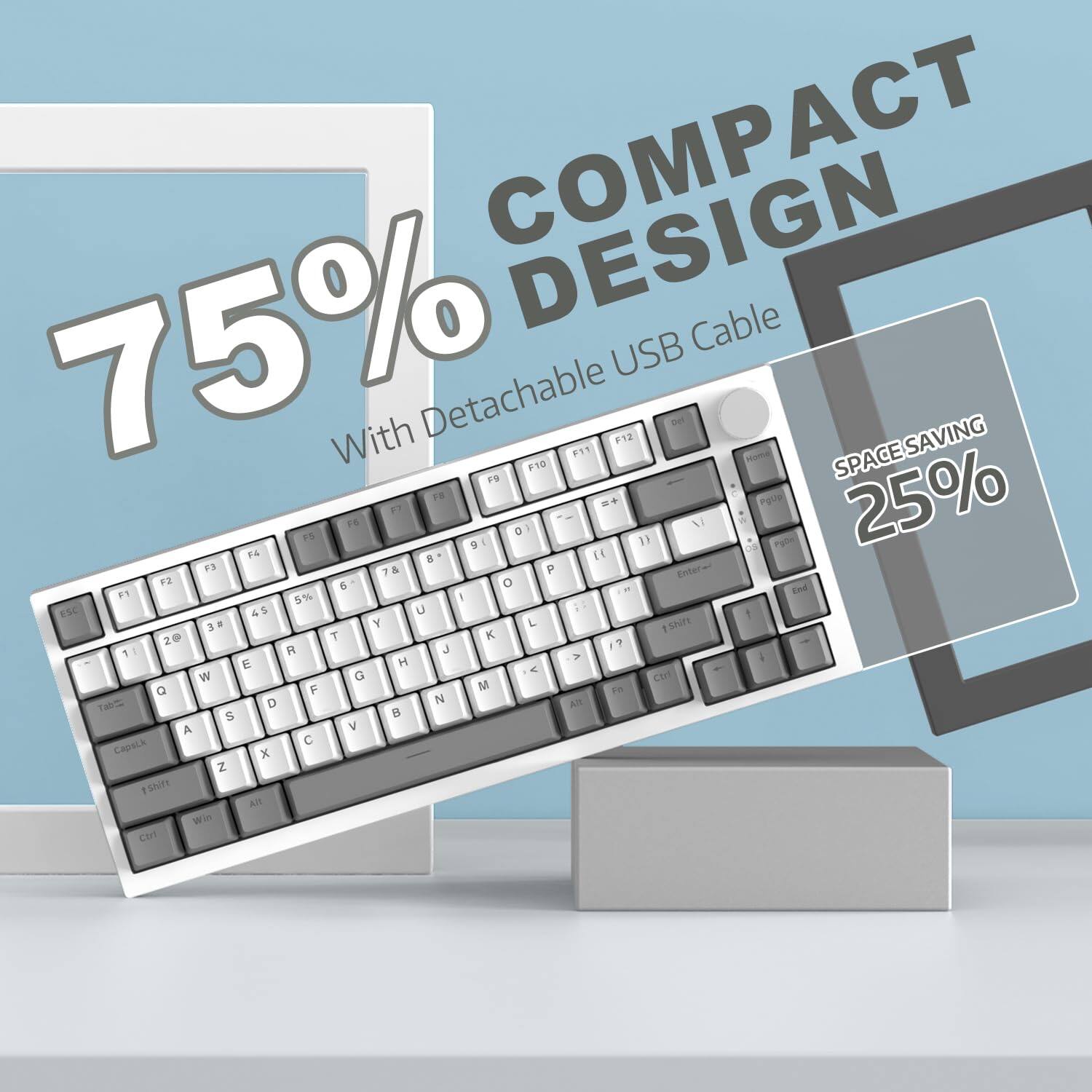 Earthley Blooms X Ajazz Ak820 Hot Swappable Mechanical 75 Percent Tlk Custom Wired Gaming With ...