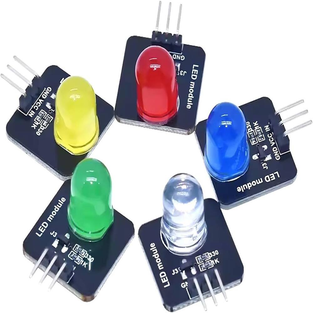 ACJPR 5 Pcs 10mm LED Indicator Modules, Red/Yellow/Blue/Green/White ...