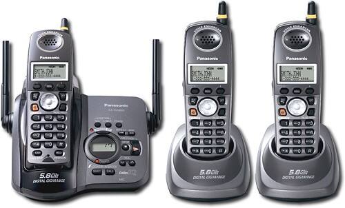 Best Buy: Panasonic 5.8GHz 3-Handset Cordless Phone with Digital ...