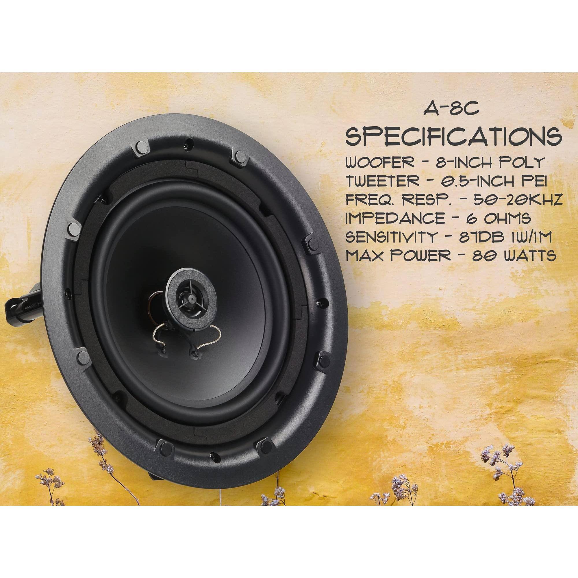 Pacoar Cade 2 way Ceiling Wall Round Speakers Pack Inch Woofer Cutout ...
