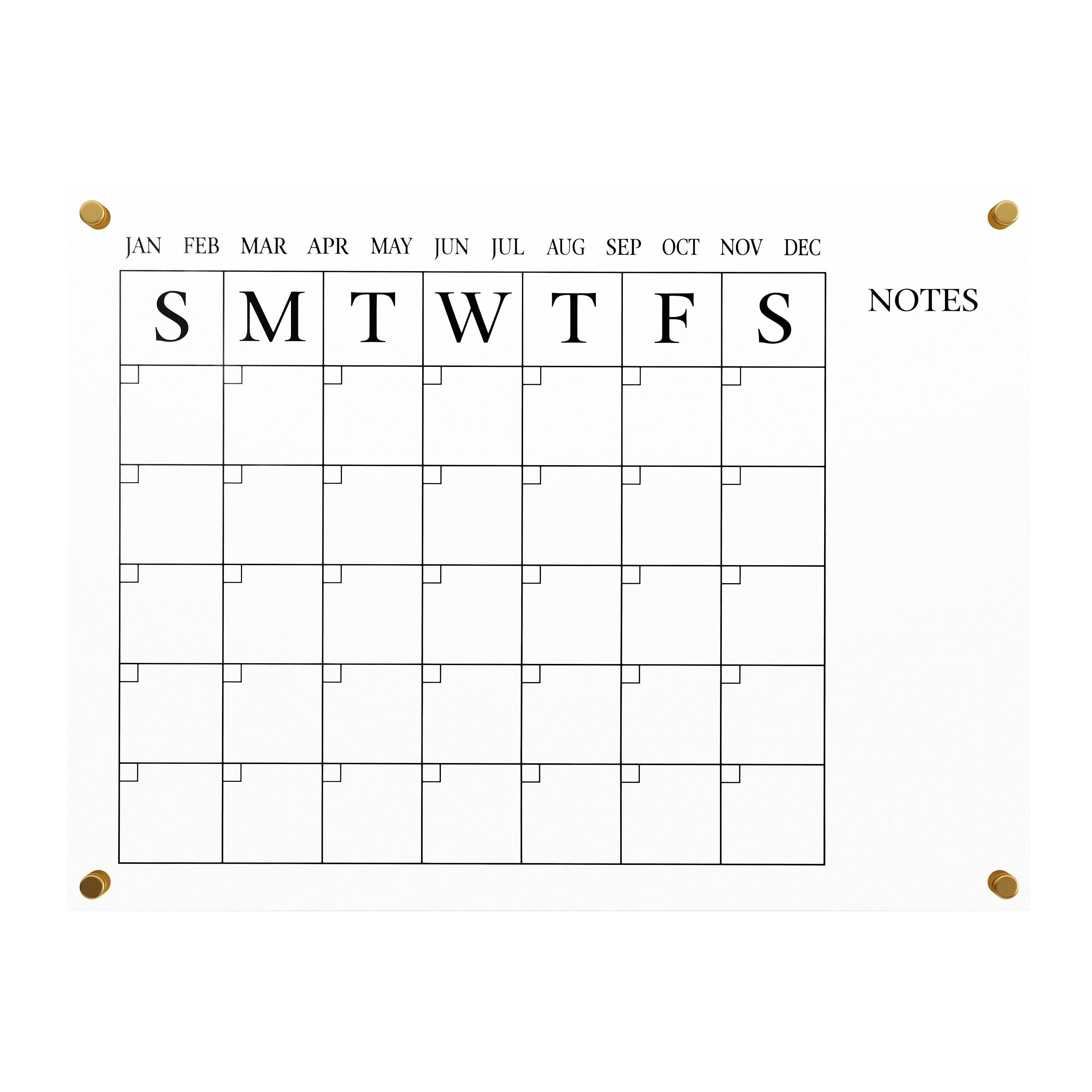 Martha Stewart Grayson Premium Acrylic Monthly Wall Calendar with Notes ...
