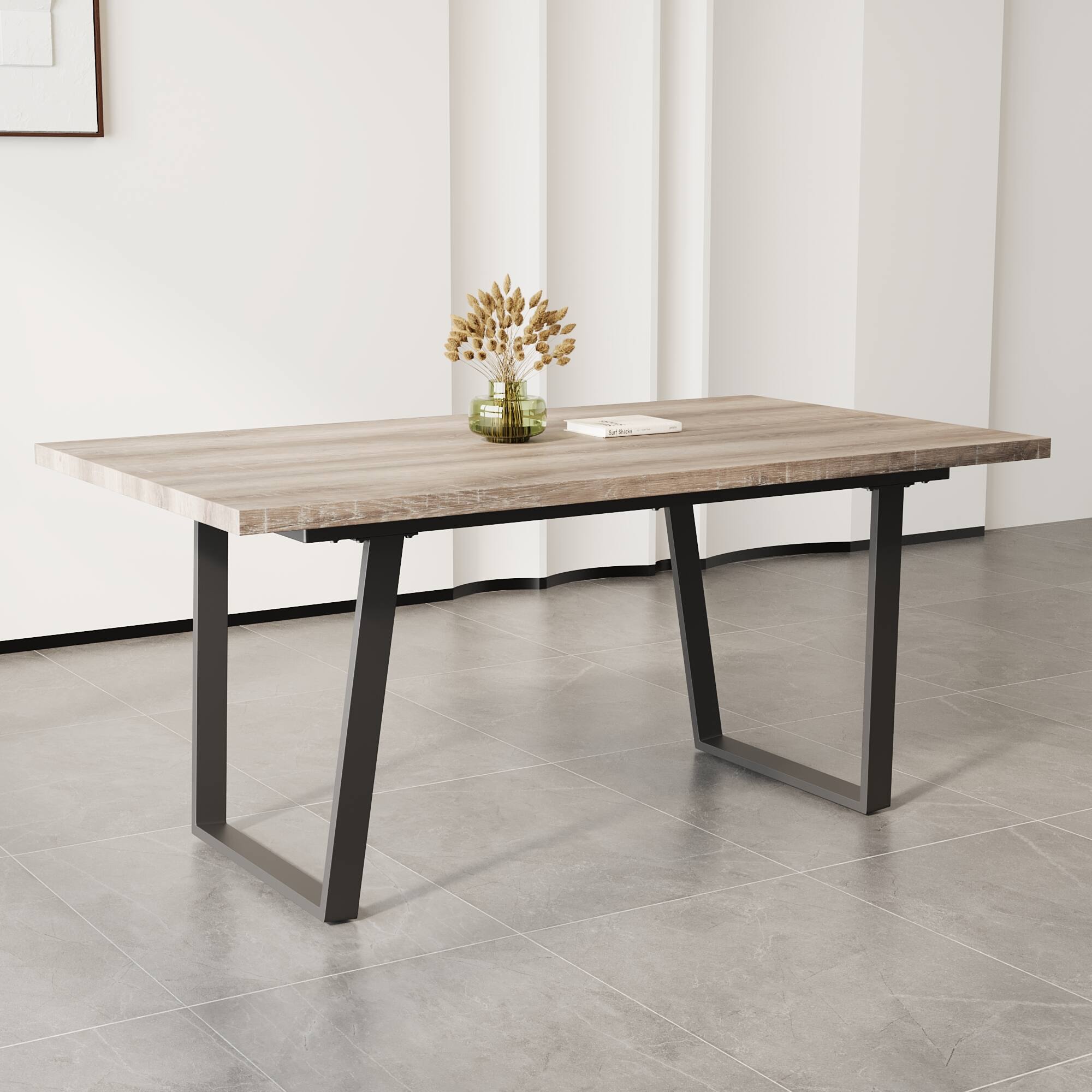 Tiramisubest 62.9 inch rectangular MDF dining table, simple and modern ...