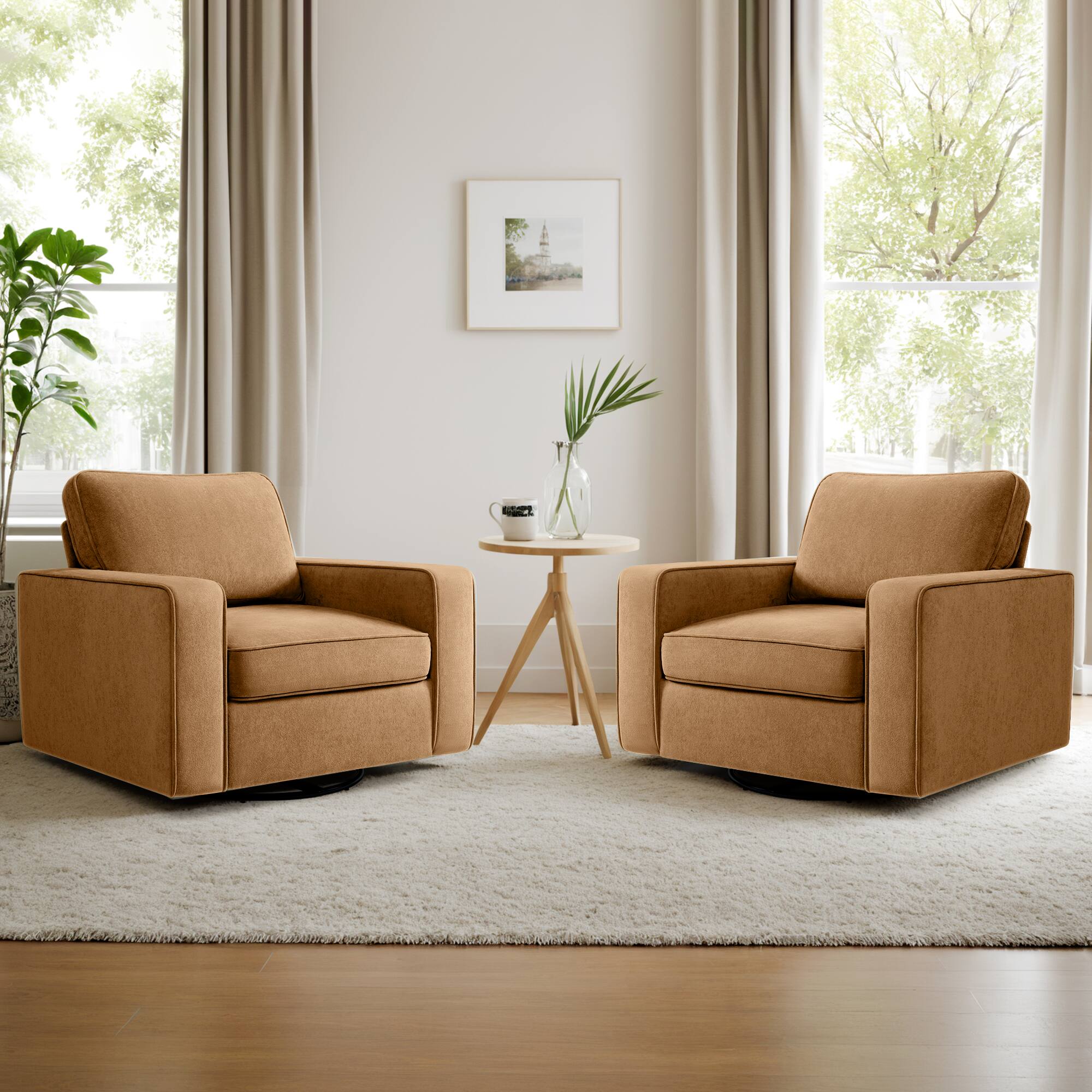 KERDOM Swivel Barrel Sofa Chair, Modern Single Sofa Lounge Bucket ...