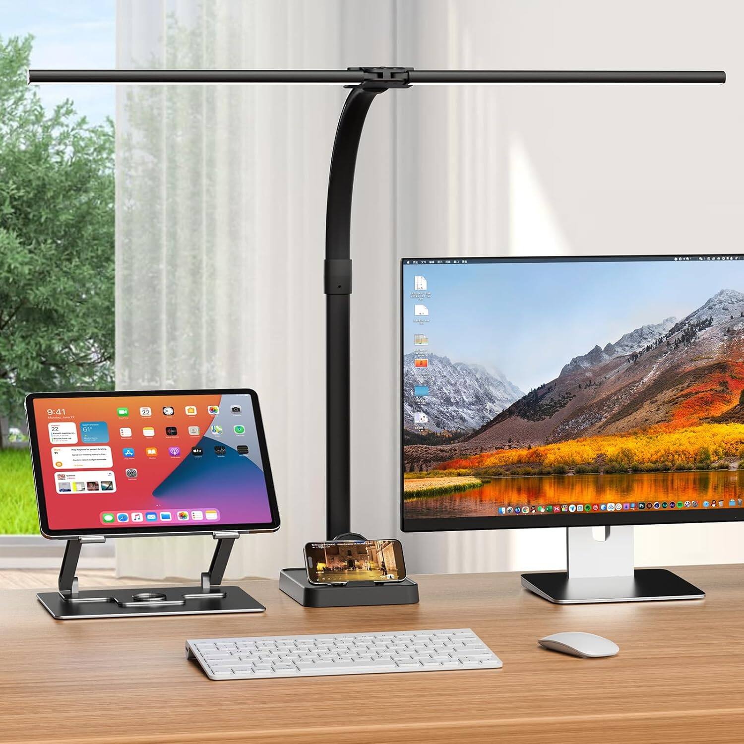 The Best Inks Black Desk Lamp Light LED Clamp Dimmable metal Home ...