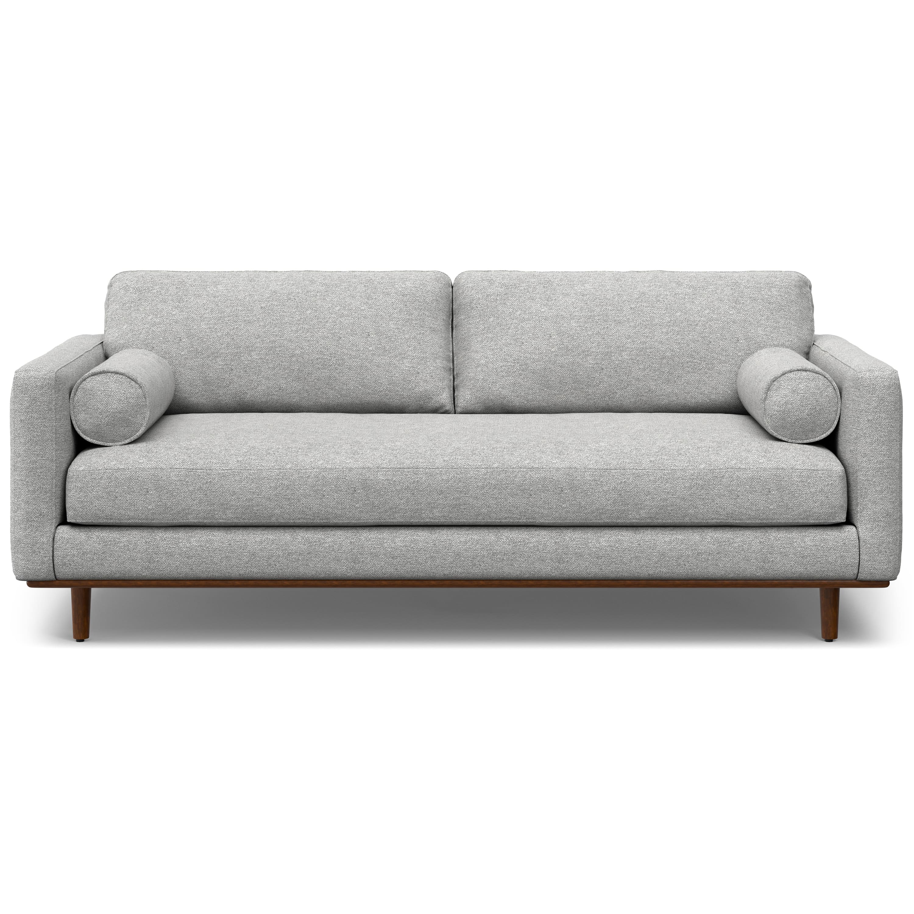 Simpli Home Morrison 89 inch Wide Mid-Century Modern in Mist Grey Woven ...