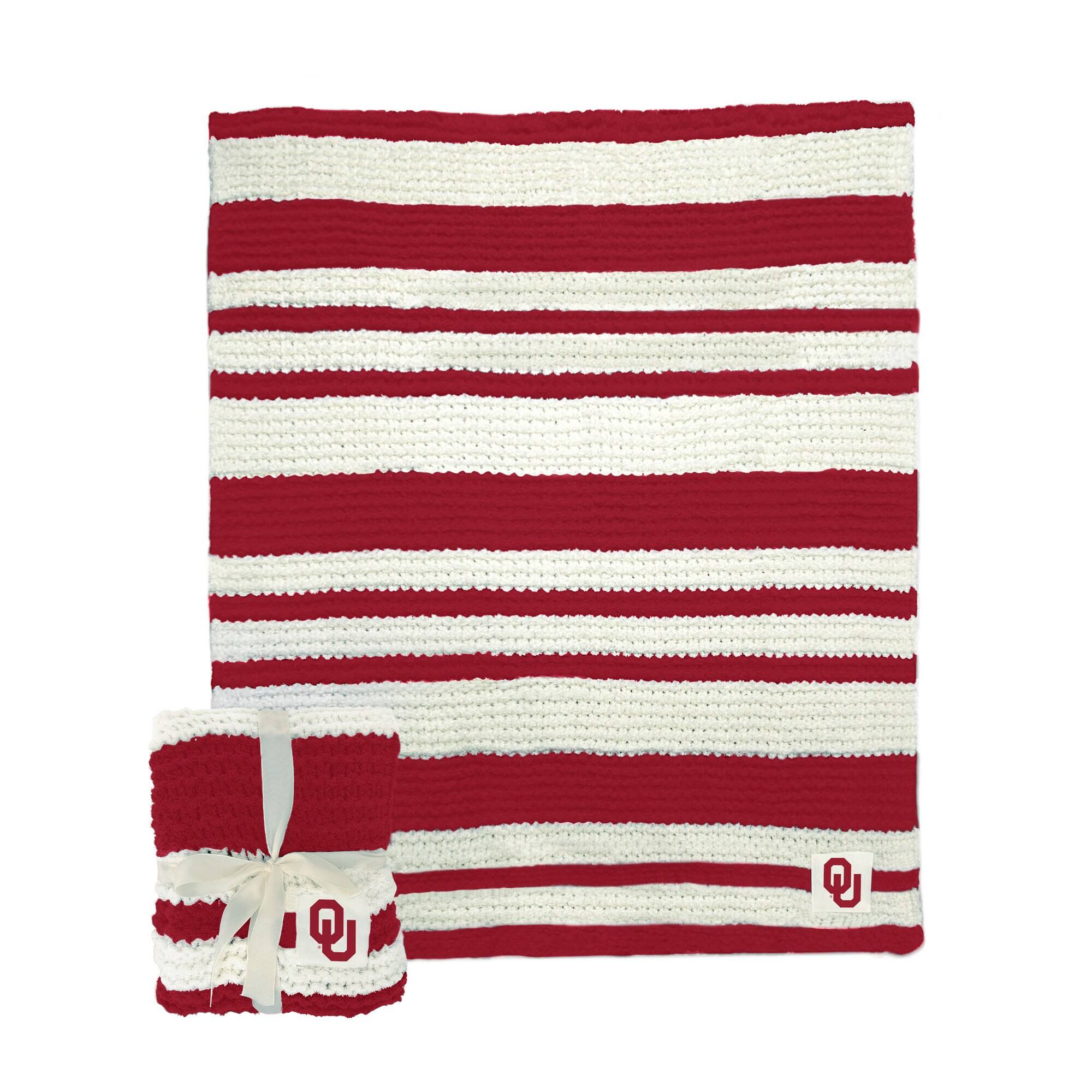 Logo Brands Oklahoma Sooners 50" x 60" Cable Knit Throw Blanket ...