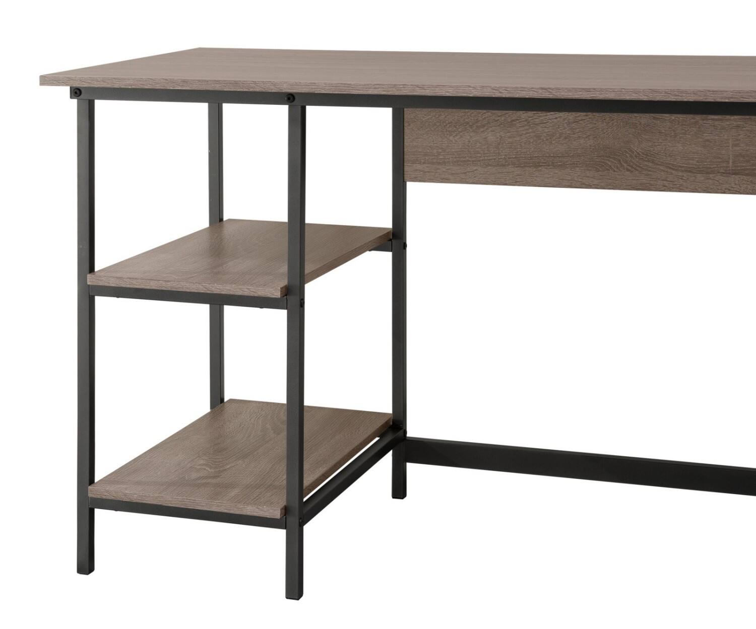 Glintex Compact Writing Desk with 2 Storage Shelves, Open Design and ...