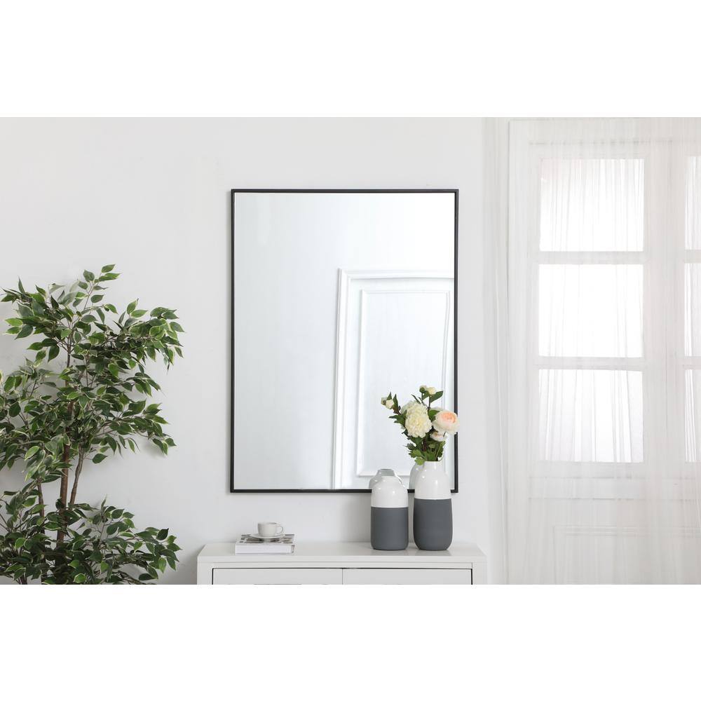 Elegant Decor Metal frame rectangle mirror 30 inch Black BG3604876 ...