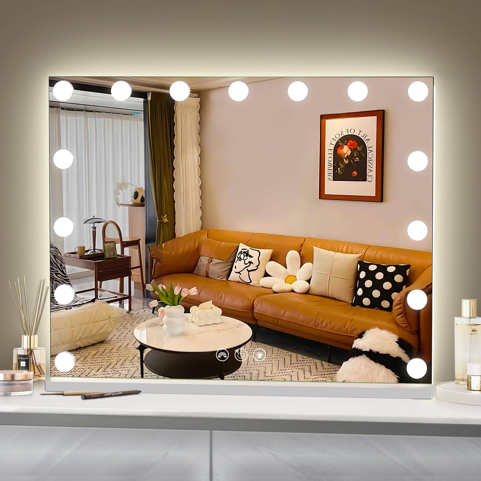 Pacoar Cade Rgb Vanity Mirror With Lights Makeup Bulbs And ...