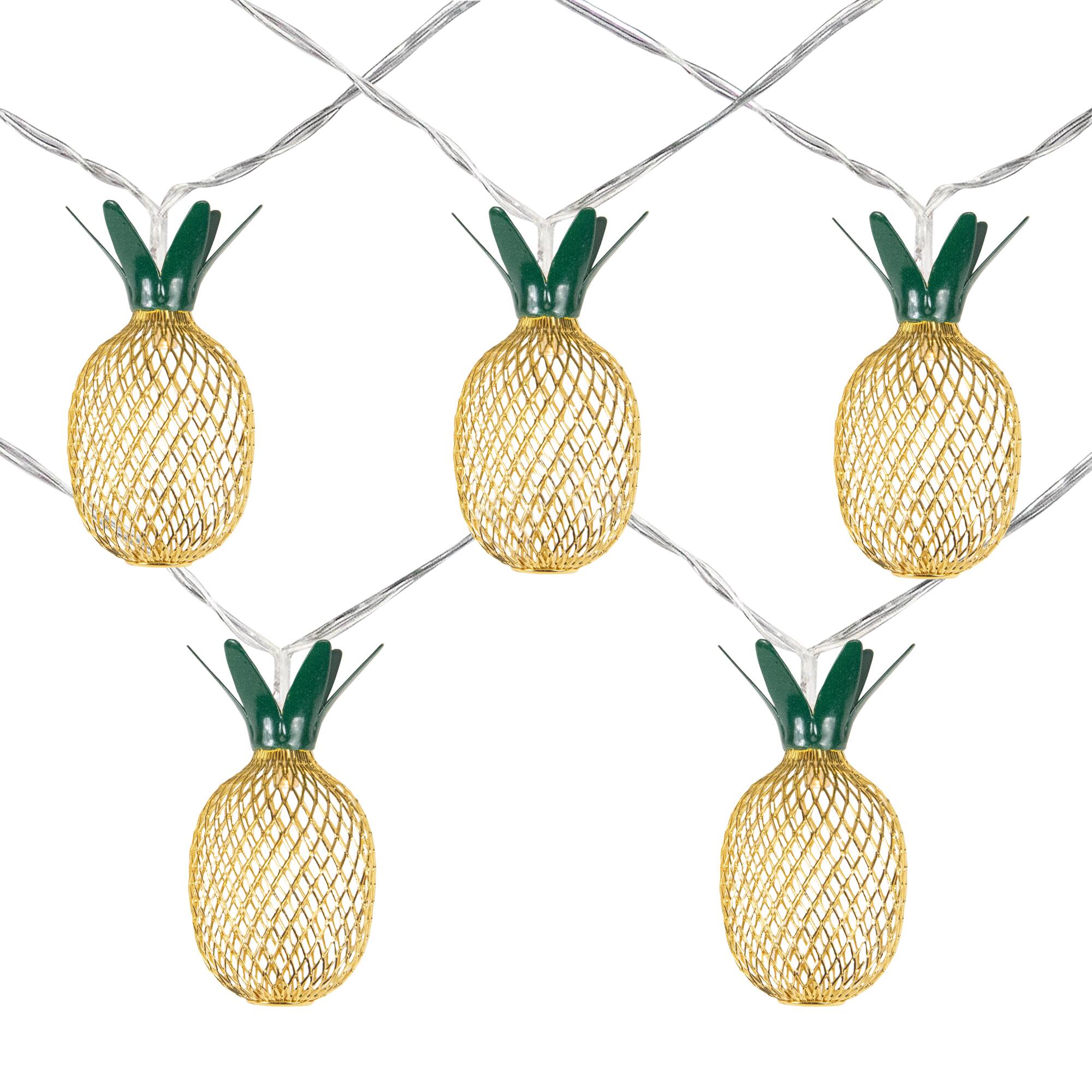 Northlight LED Pineapple Christmas String Light Set 3' Clear Wire 10ct ...