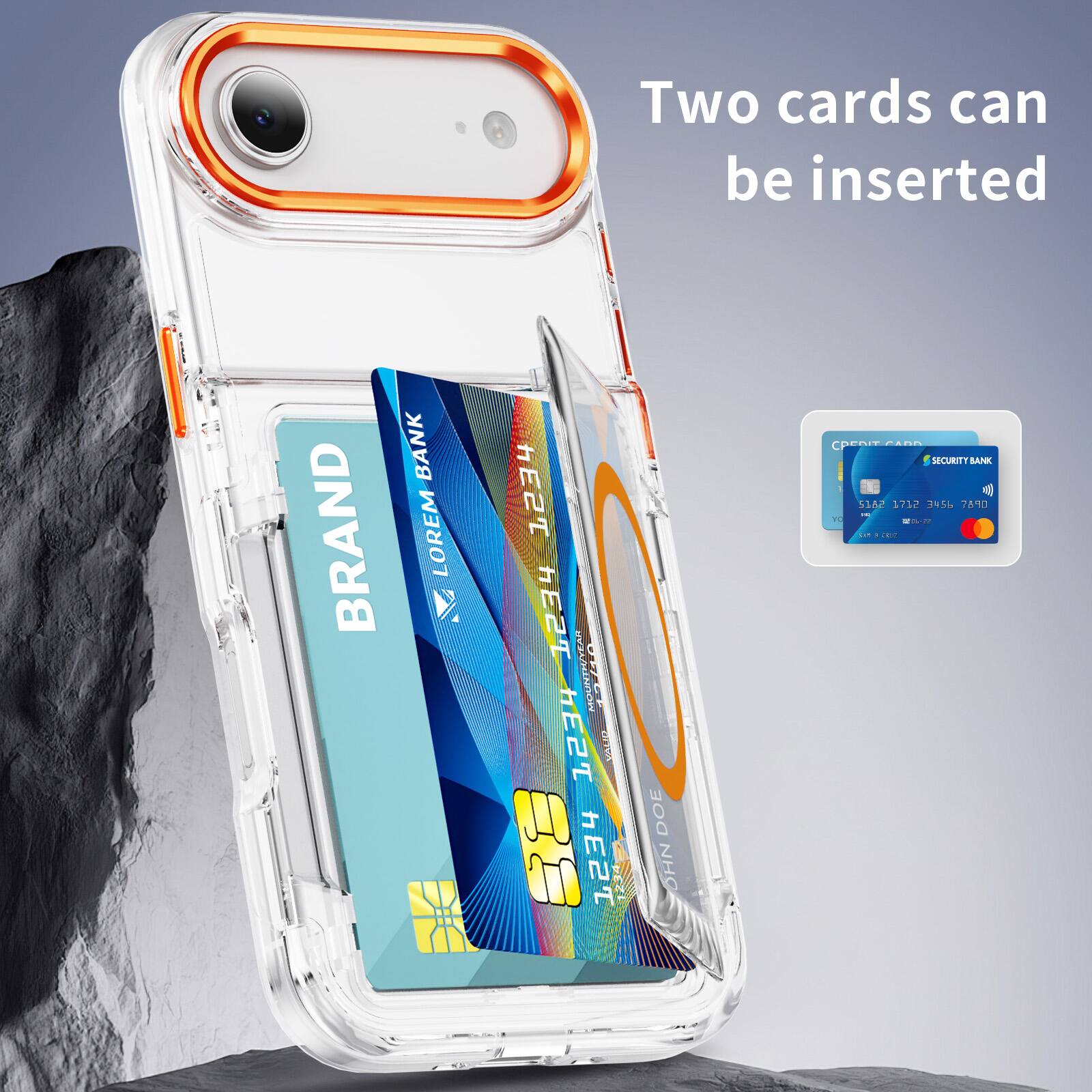 Dteck 2 in 1 Rugged Case for Apple iPhone Air with Card Slot, Clear ...