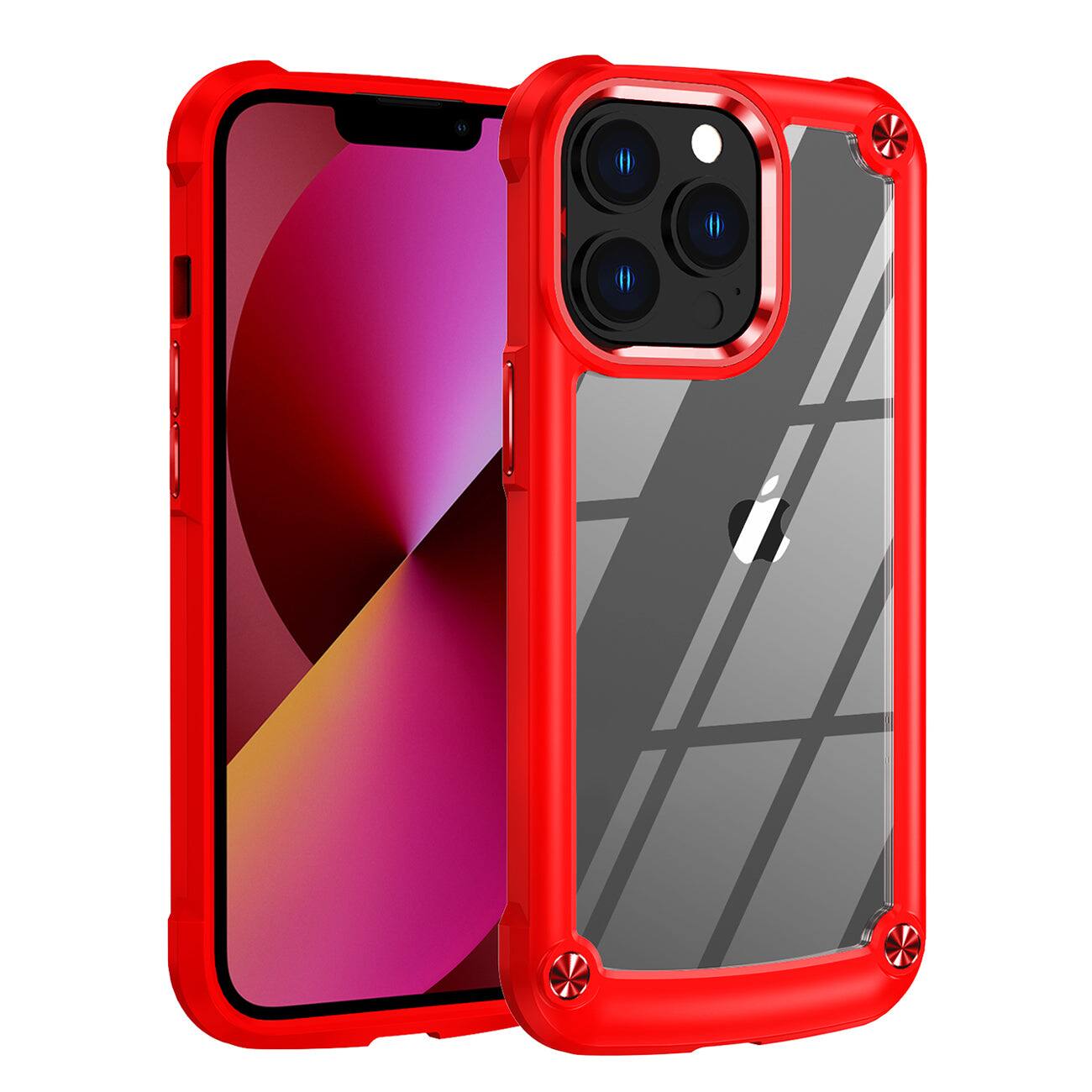 Reiko High Quality Clean Pc,Tpu And Metal Bumper Case For Iphone 13 Pro ...