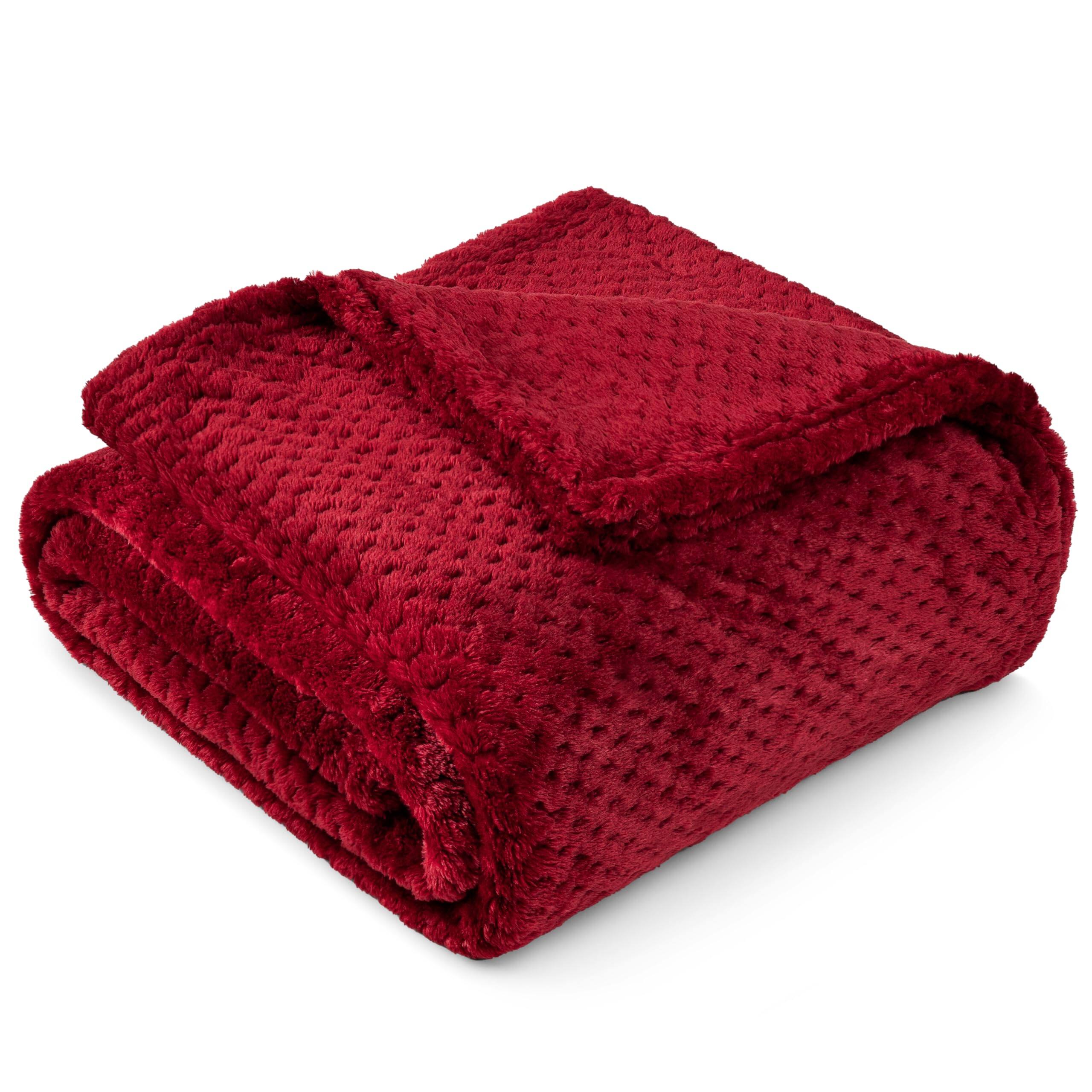 Dapper Styles Maroon Throw Blanket For Couch Bed Soft Fleece Throws ...