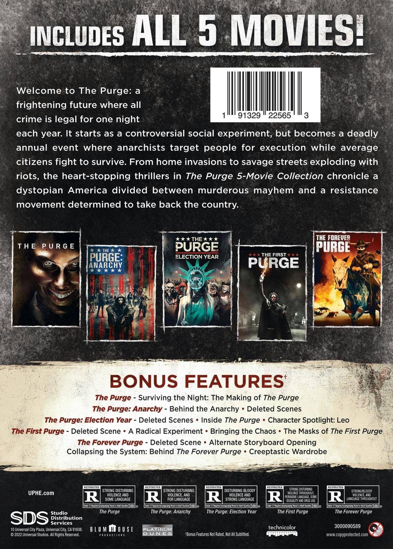 The Purge: 5 Movie Collection Iconic Moments Line Look (Box Set) [DVD ...