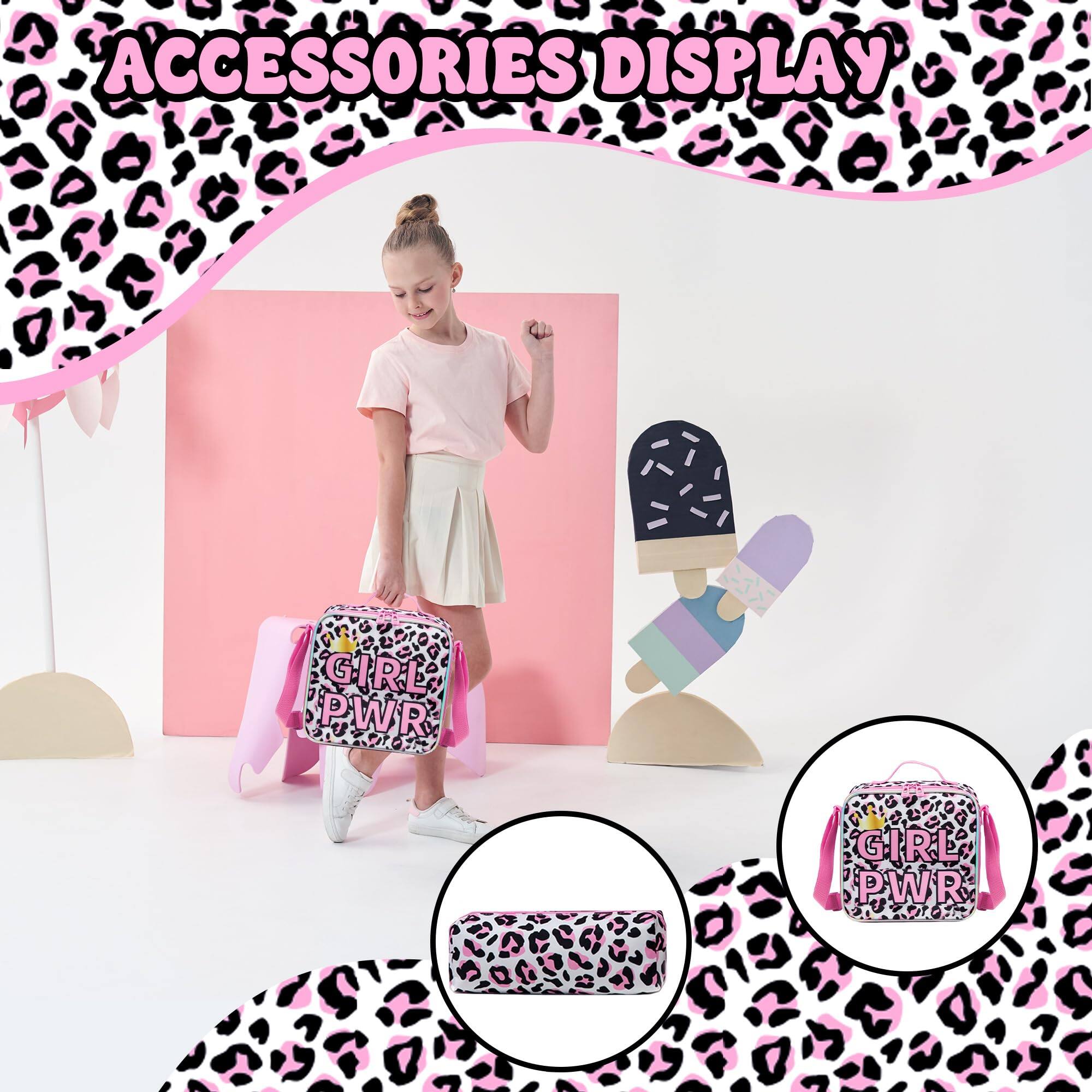 Live At Space Backpack For School With Lunch Box Backpacks Leopard ...