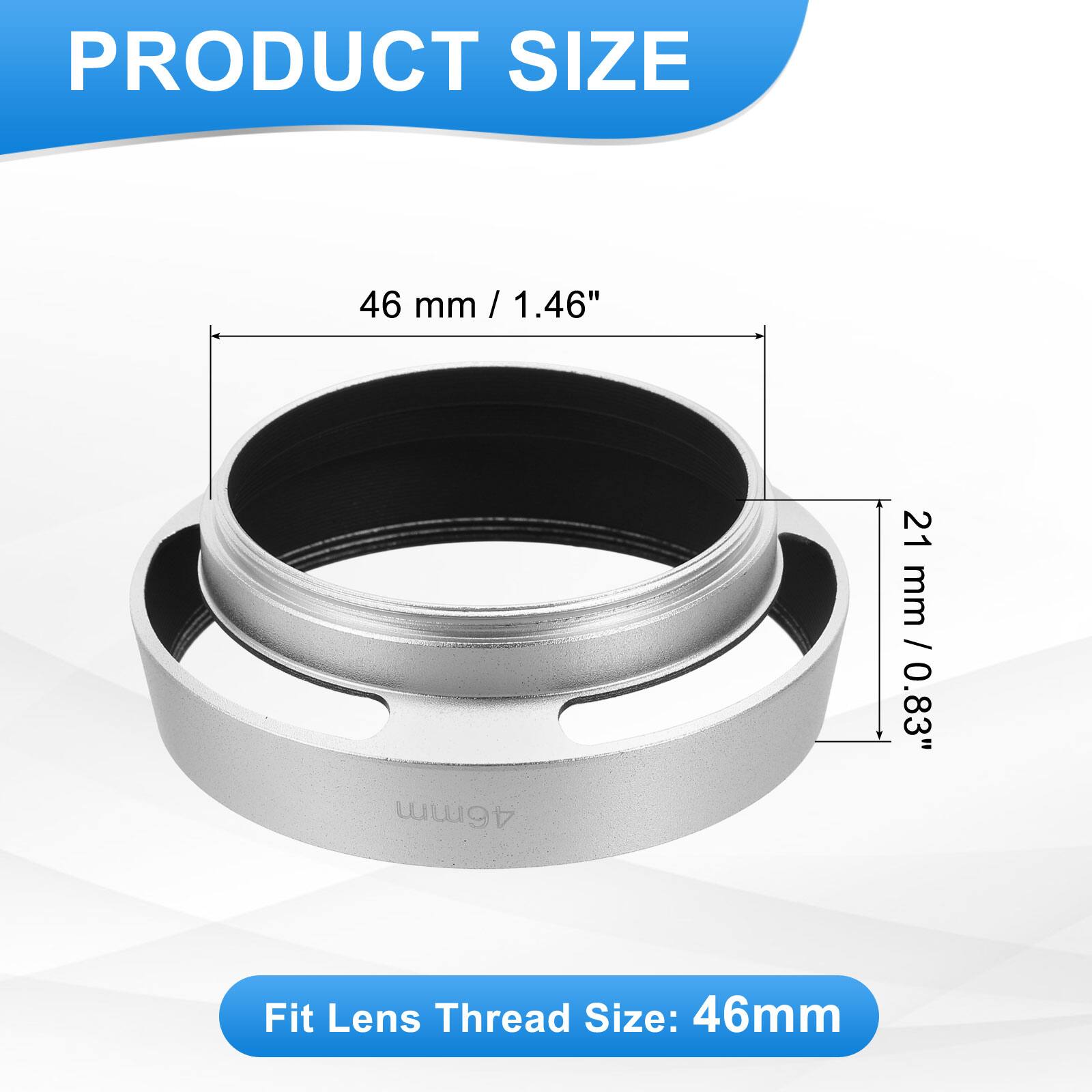 Unique Bargains 46mm Lens Hood, Universal Metal Hollow Curved Screw in ...