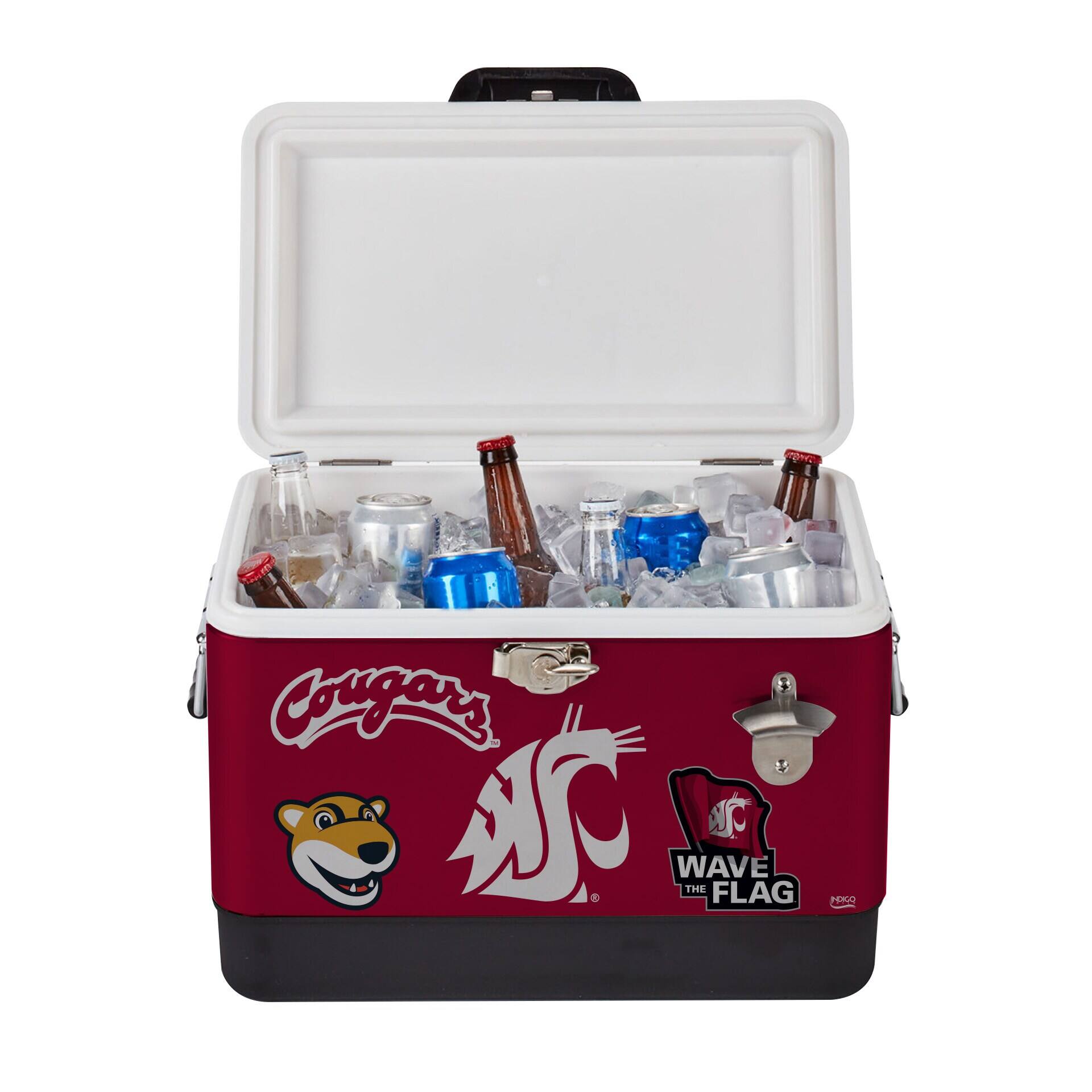 Indigo Falls Washington State Cougars 36 Can Medley Metal Cooler Silver ...