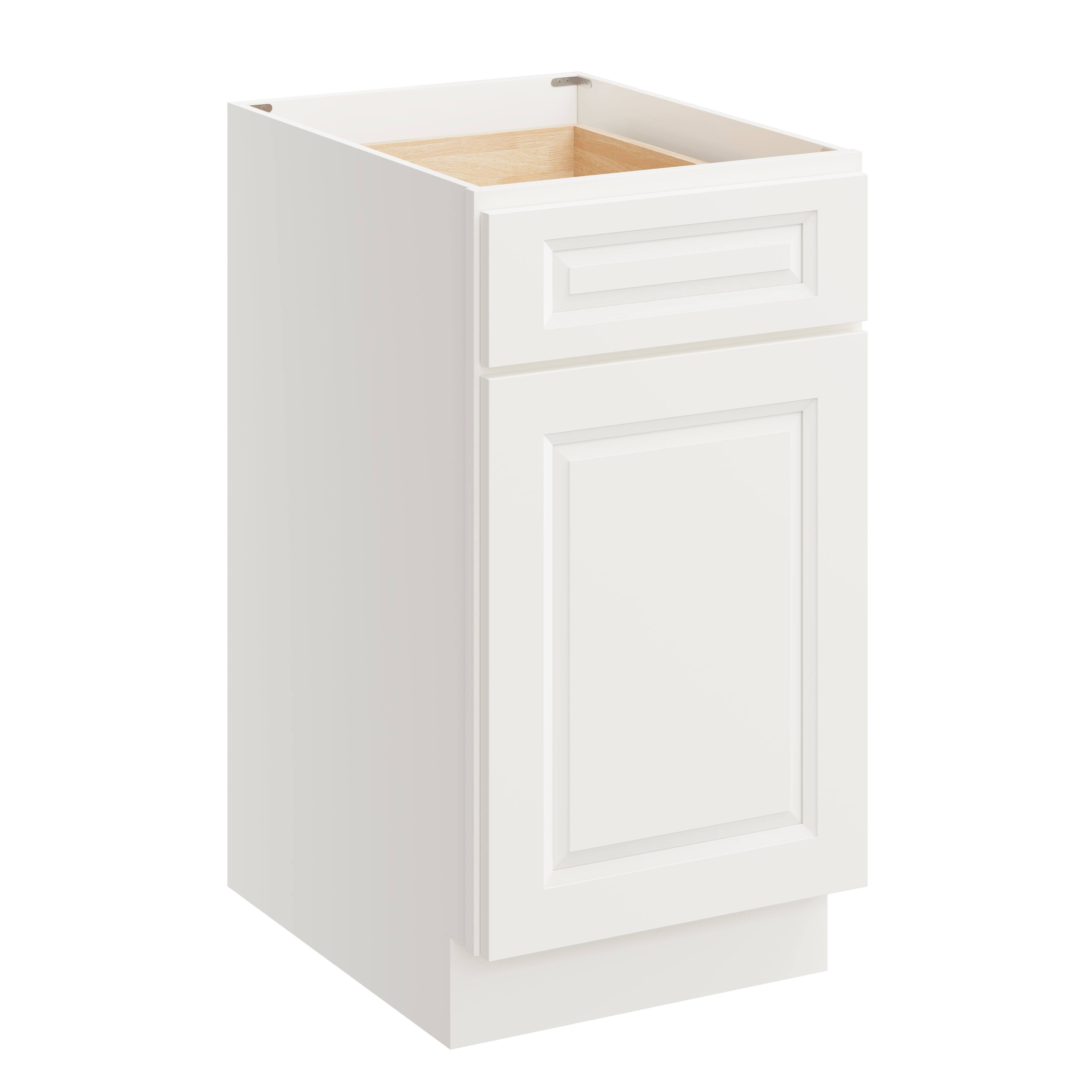 Boyel Living 18 Inch Kitchen Base Cabinet with Full Overlay Doors Glacier White BLB18GW - Best Buy