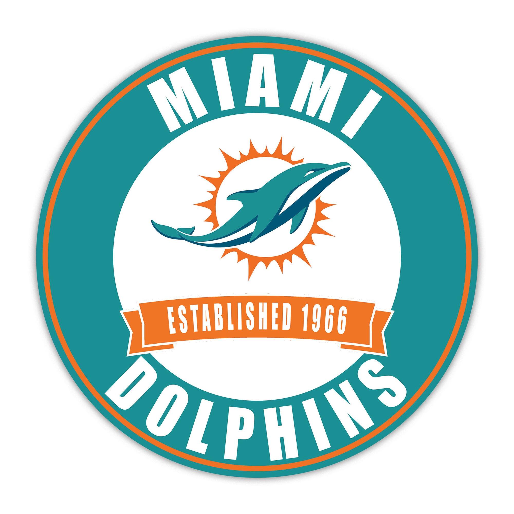 MiaMI Fan Creations - Dolphins 24" Circle with Banner - Multicolor ...