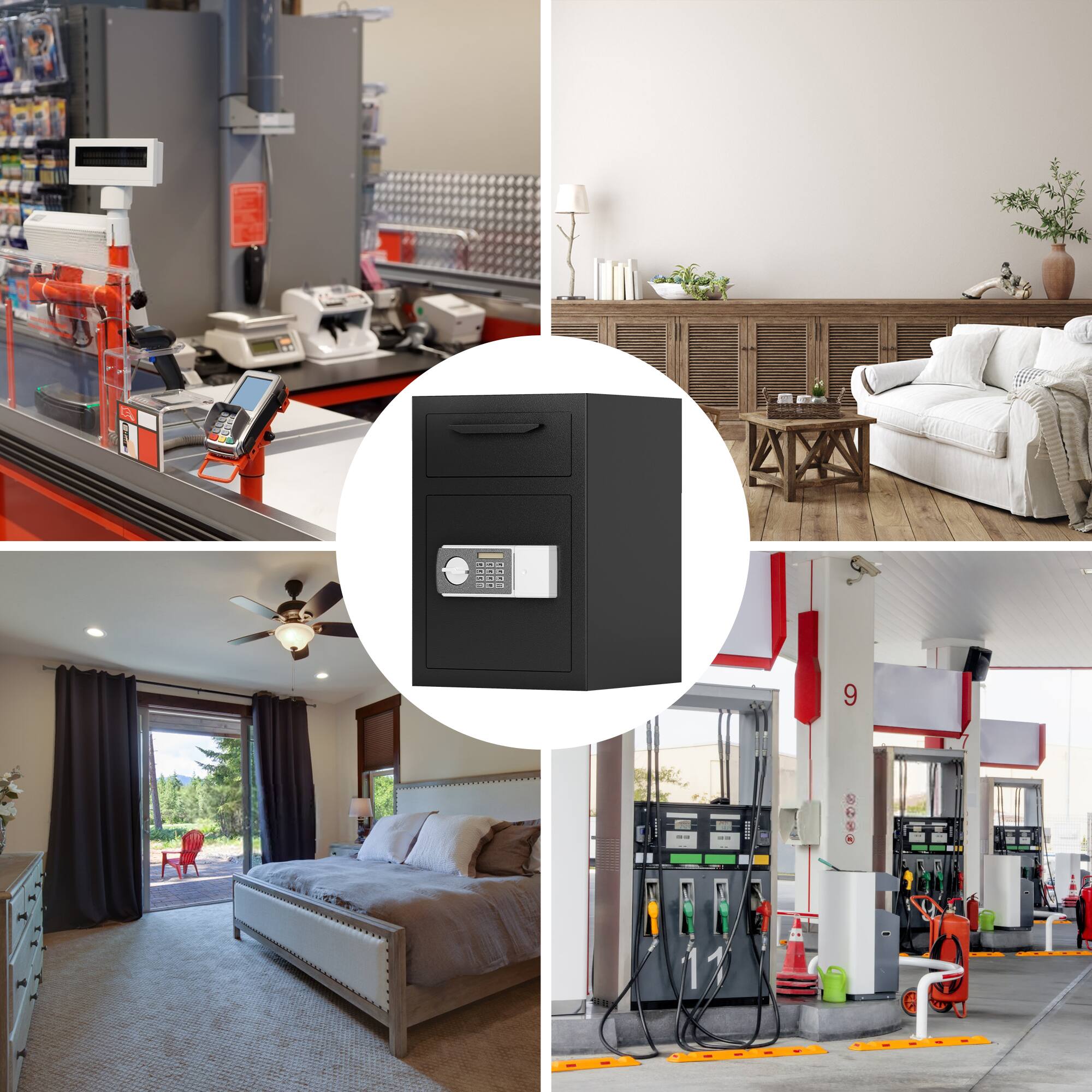 Ecooso Digital Depository Safe Box, Carbon Steel Security Safe with ...