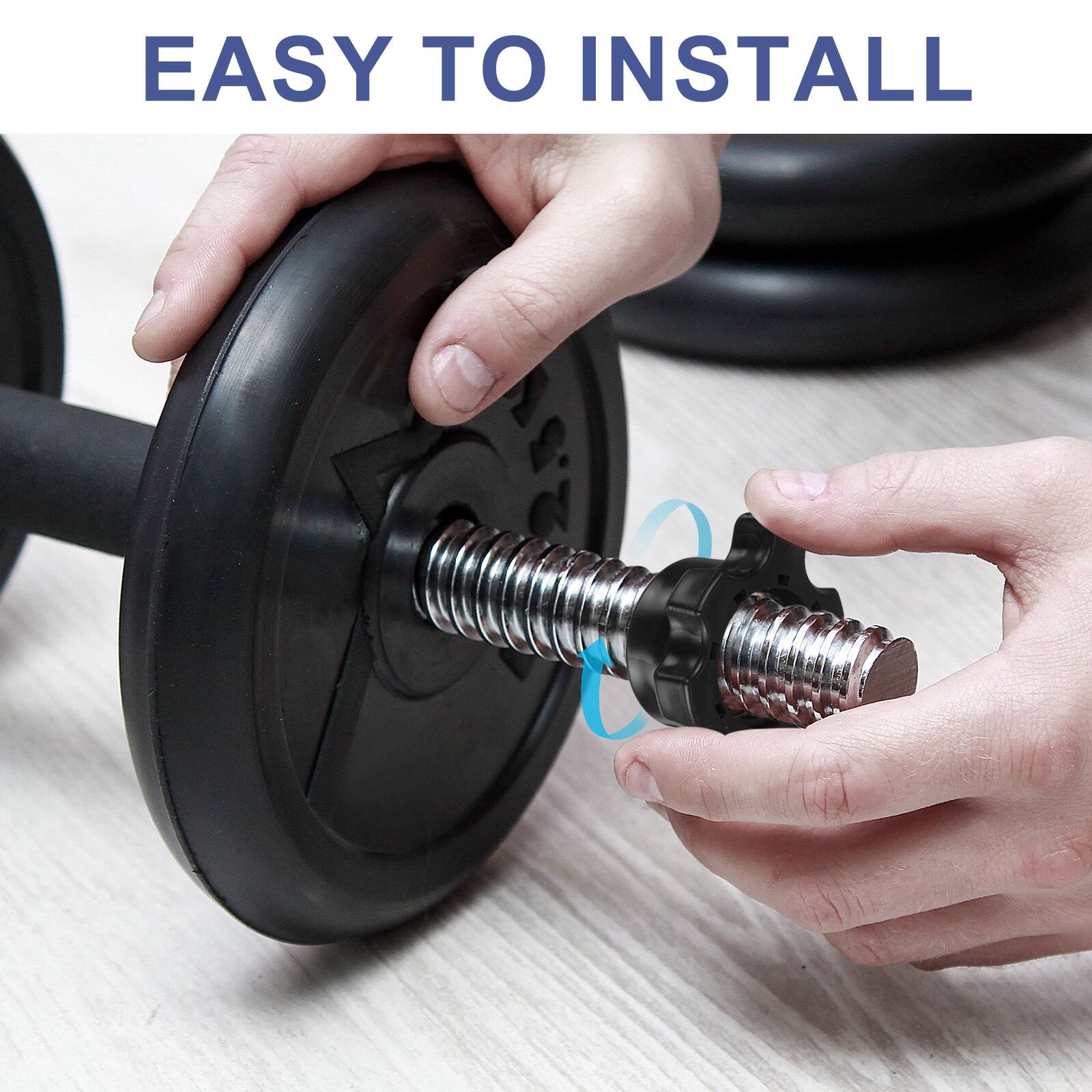 Unique Bargains Dumbbell Collars, Barbell Spin Lock Hex Nuts Anti Slip ...