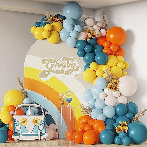 ESBANY Here Comes The Son Groovy Flower Theme Balloon Garland Arch Kit ...