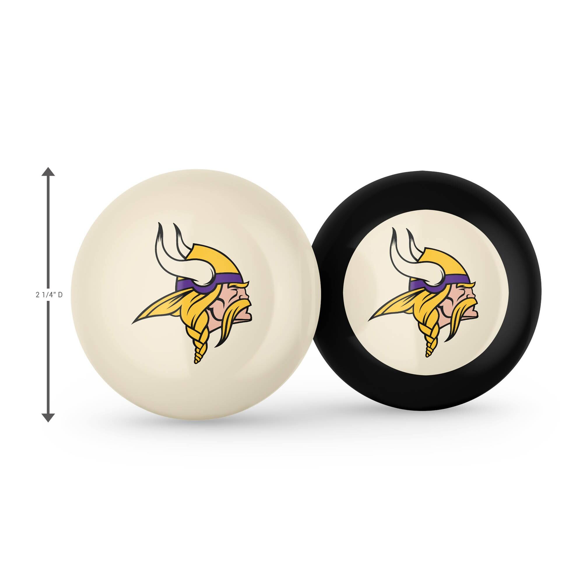 Imperial Minnesota Vikings Logo Cue Ball & 8 Ball Combo Set White ...