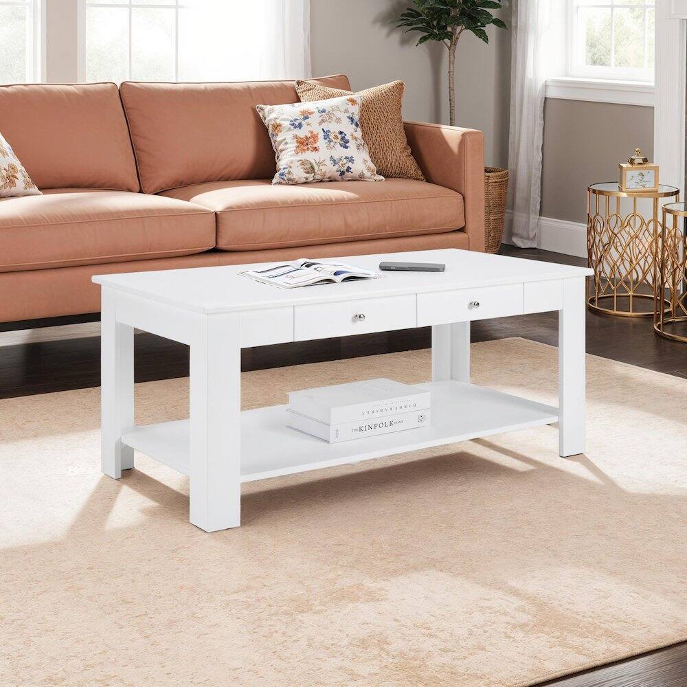 Coaster Co. of America Designs2Go 2 Drawer Baja Coffee Table with Shelf ...