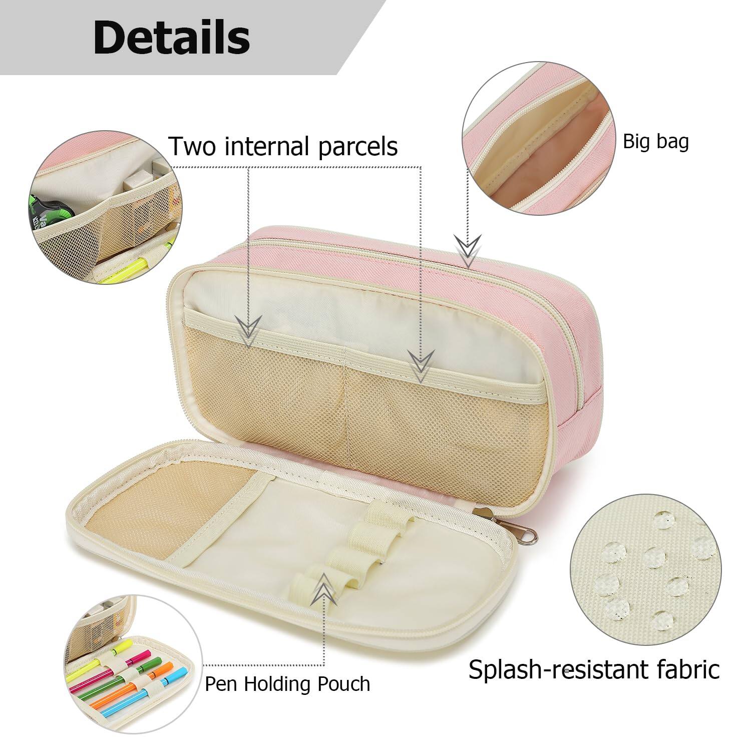 Dapper Styles Capacity Pencil Case Multi slot Pouch Durable Box Portable Office Pen Bag With ...