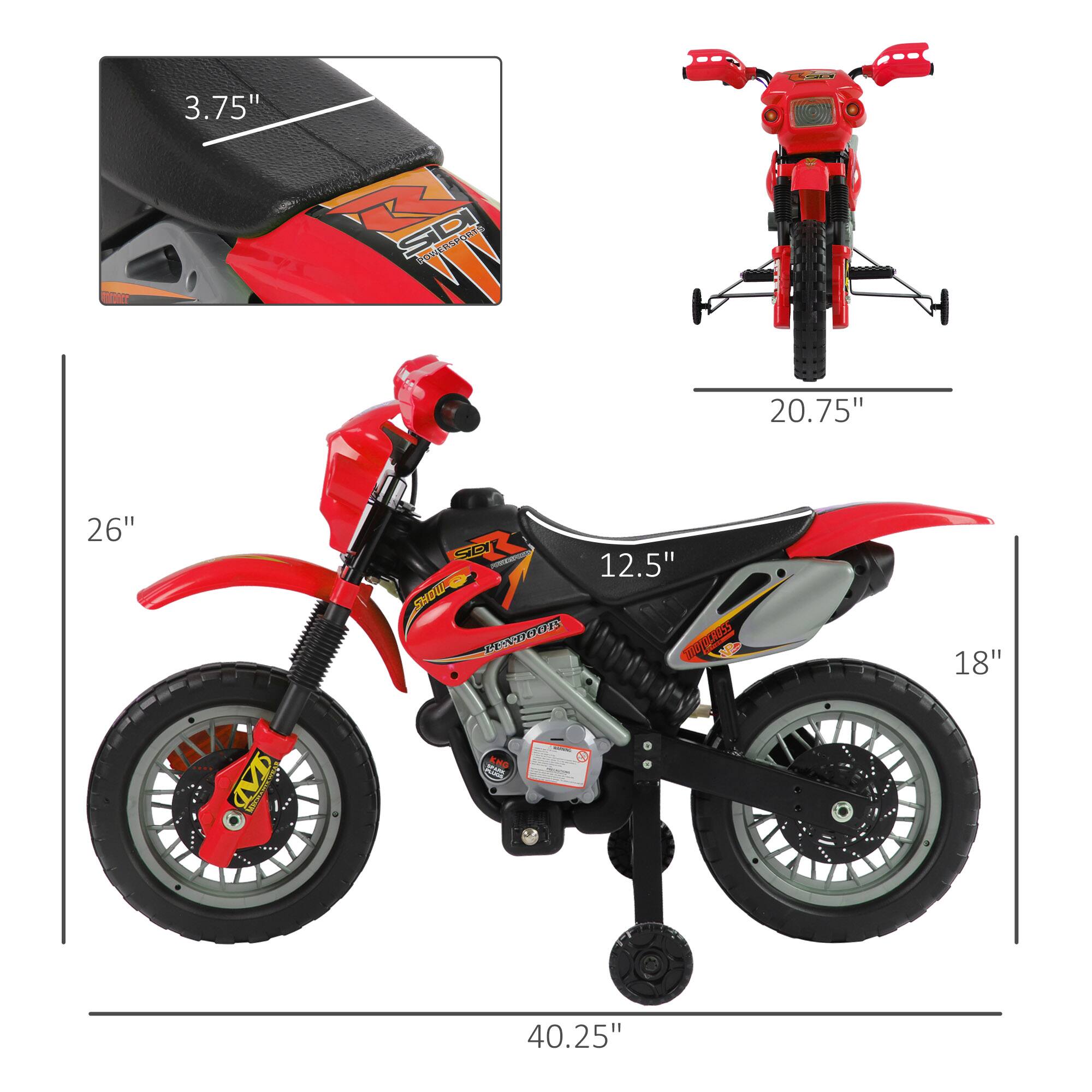 Aosom 6V Kids Motorcycle Dirt Bike Electric Battery Powered Ride On Toy Off road Street Bike ...