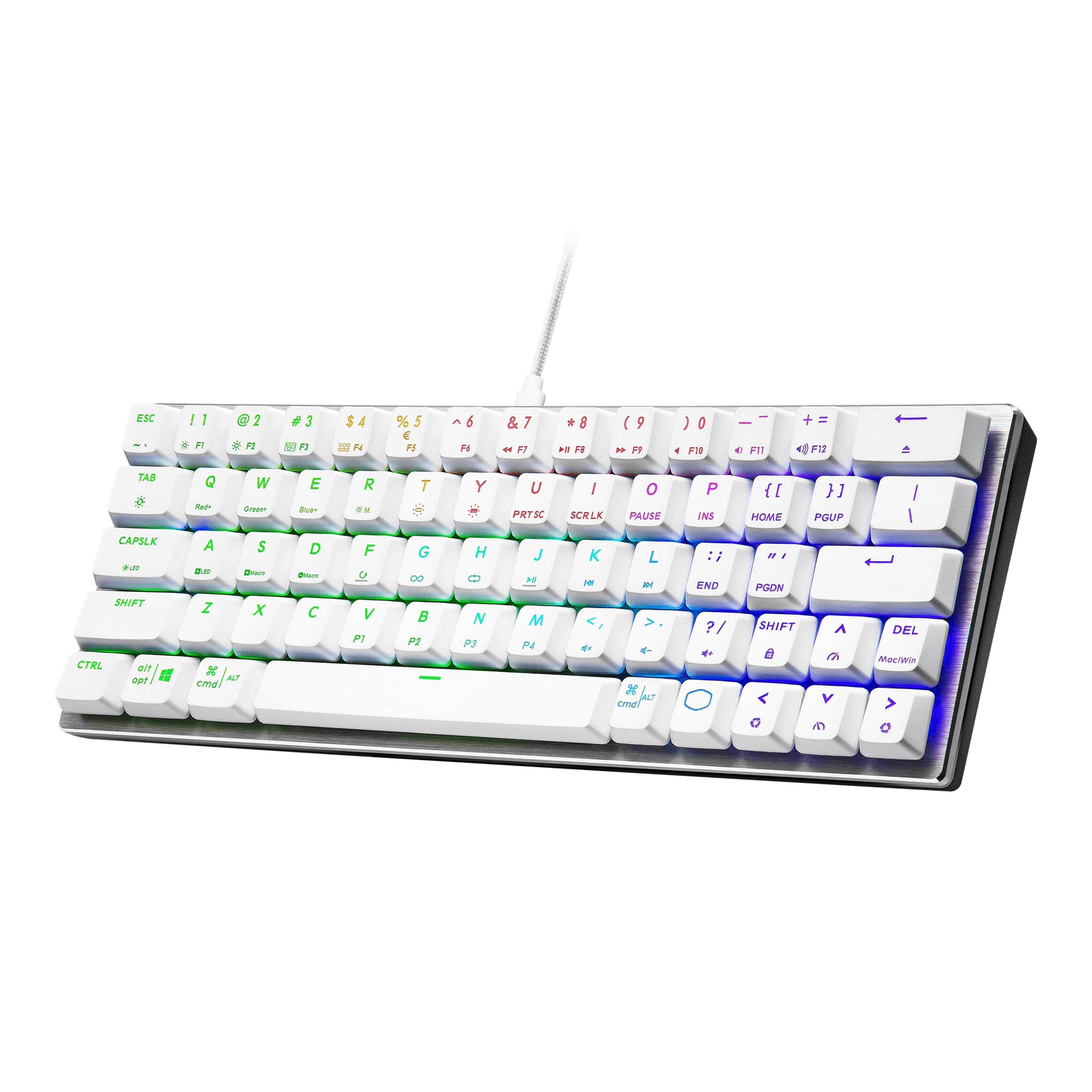 Cooler Master SK620 60% Silver/ Mechanical Low Profile Gaming Keyboard ...