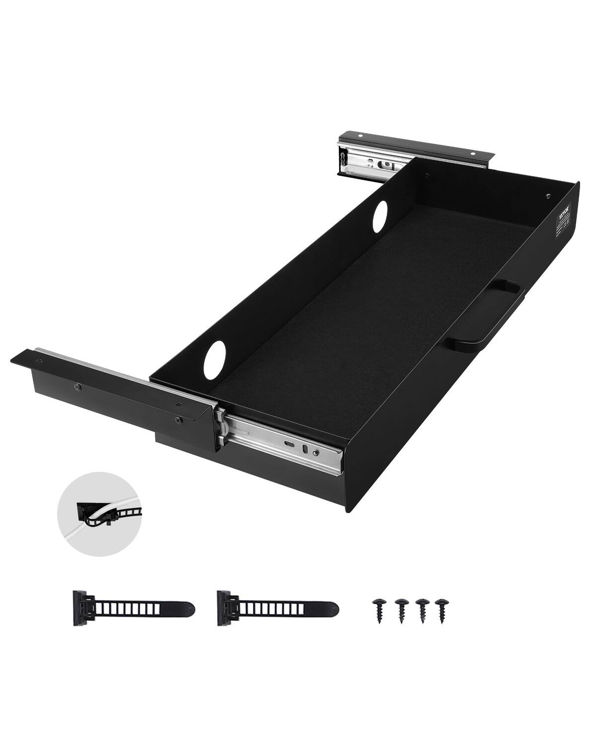 VEVOR 22" Wide Under Desk Drawer Slide Out, Under Desk Mounted Pull out ...