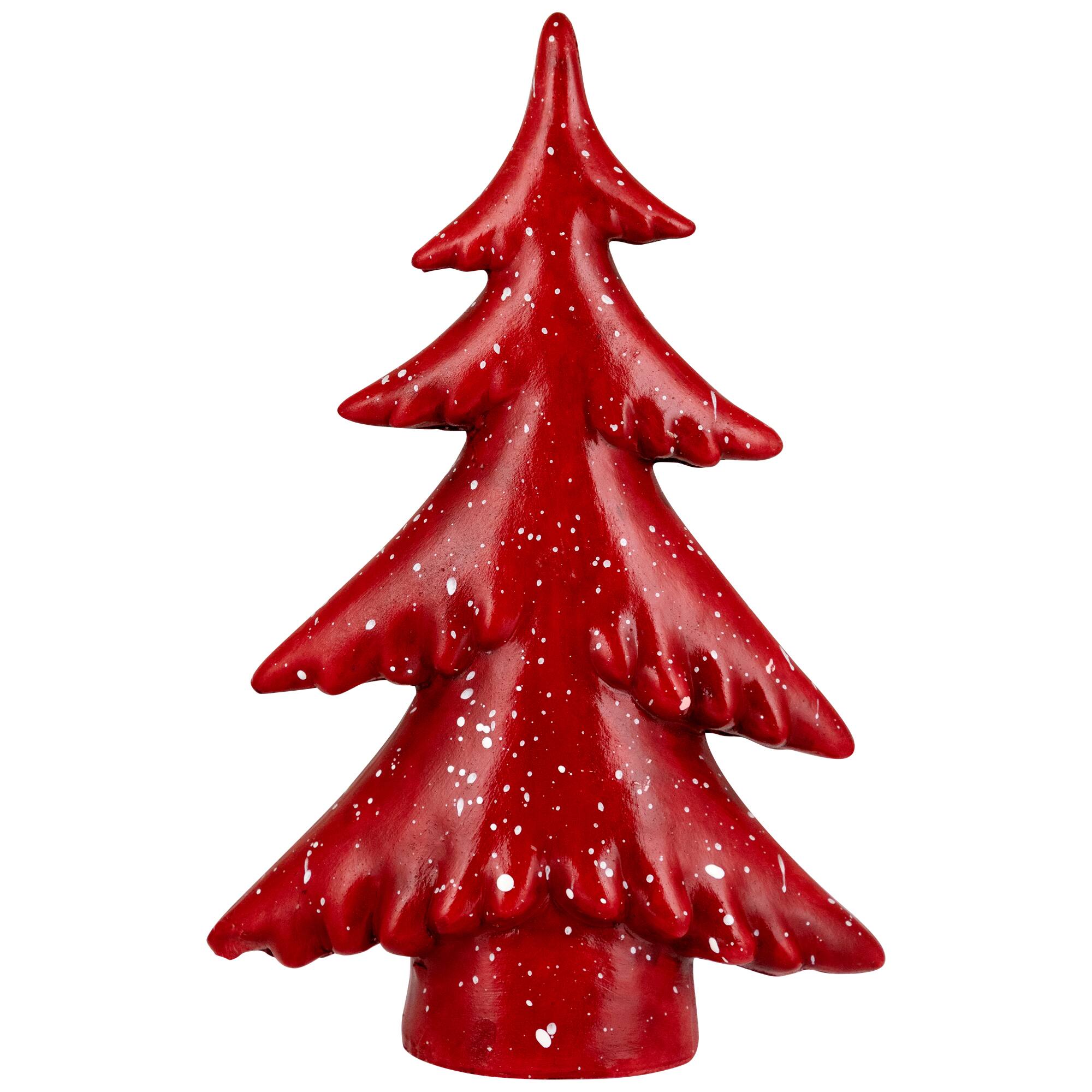 Northlight Shiny Christmas Tree with Snowy Accents Tabletop Decoration ...
