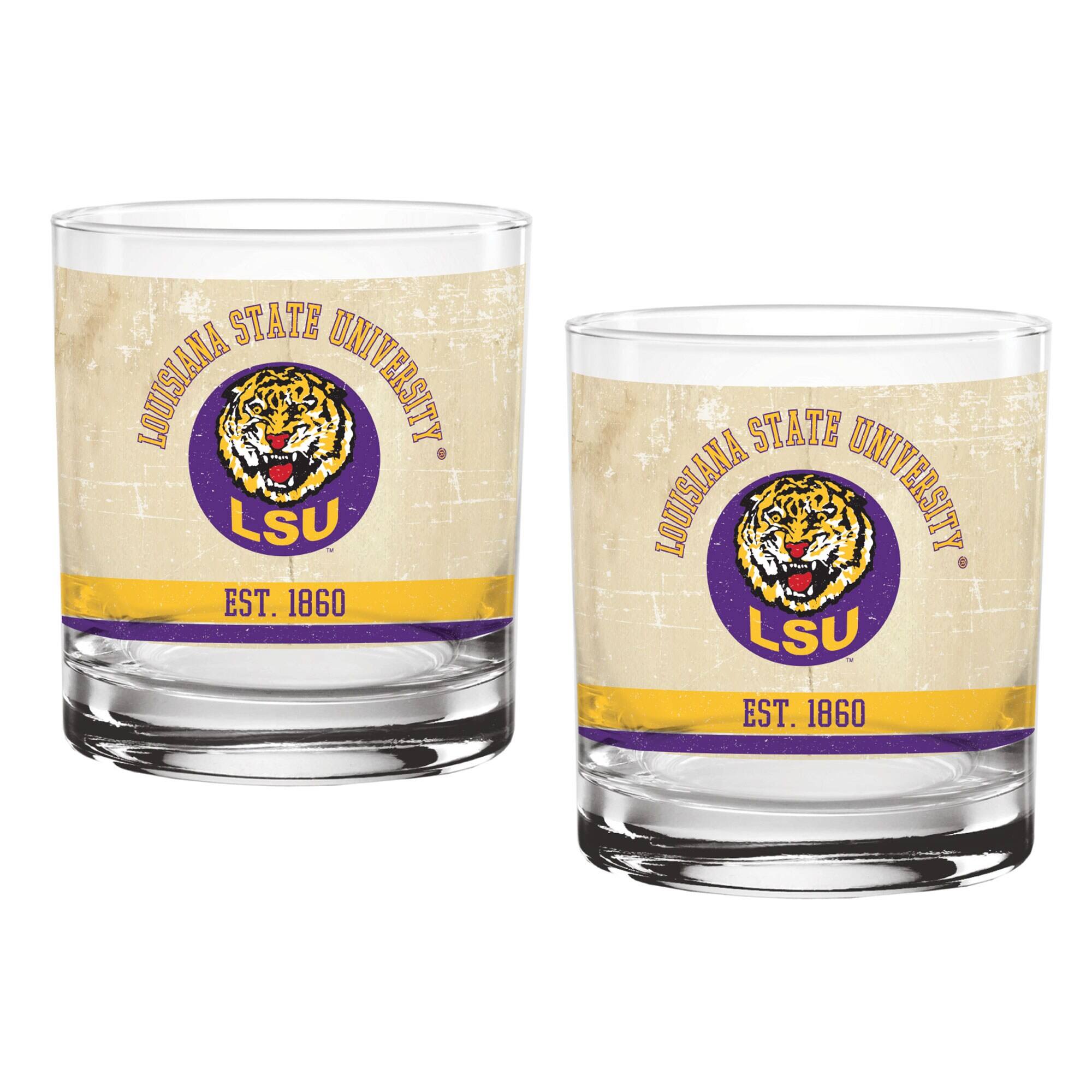 Indigo Falls LSU Tigers Two Pack 14oz. Tan Vintage Glass Set Multicolor ...