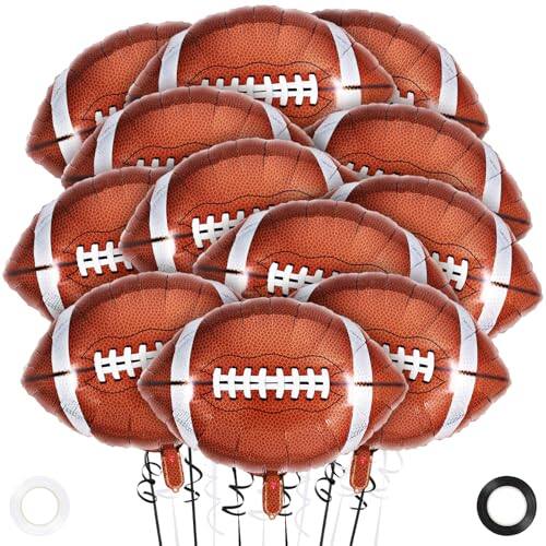 ESBANY 12 Pcs Football Balloons,18 Inch Football Foil Balloons,Football ...