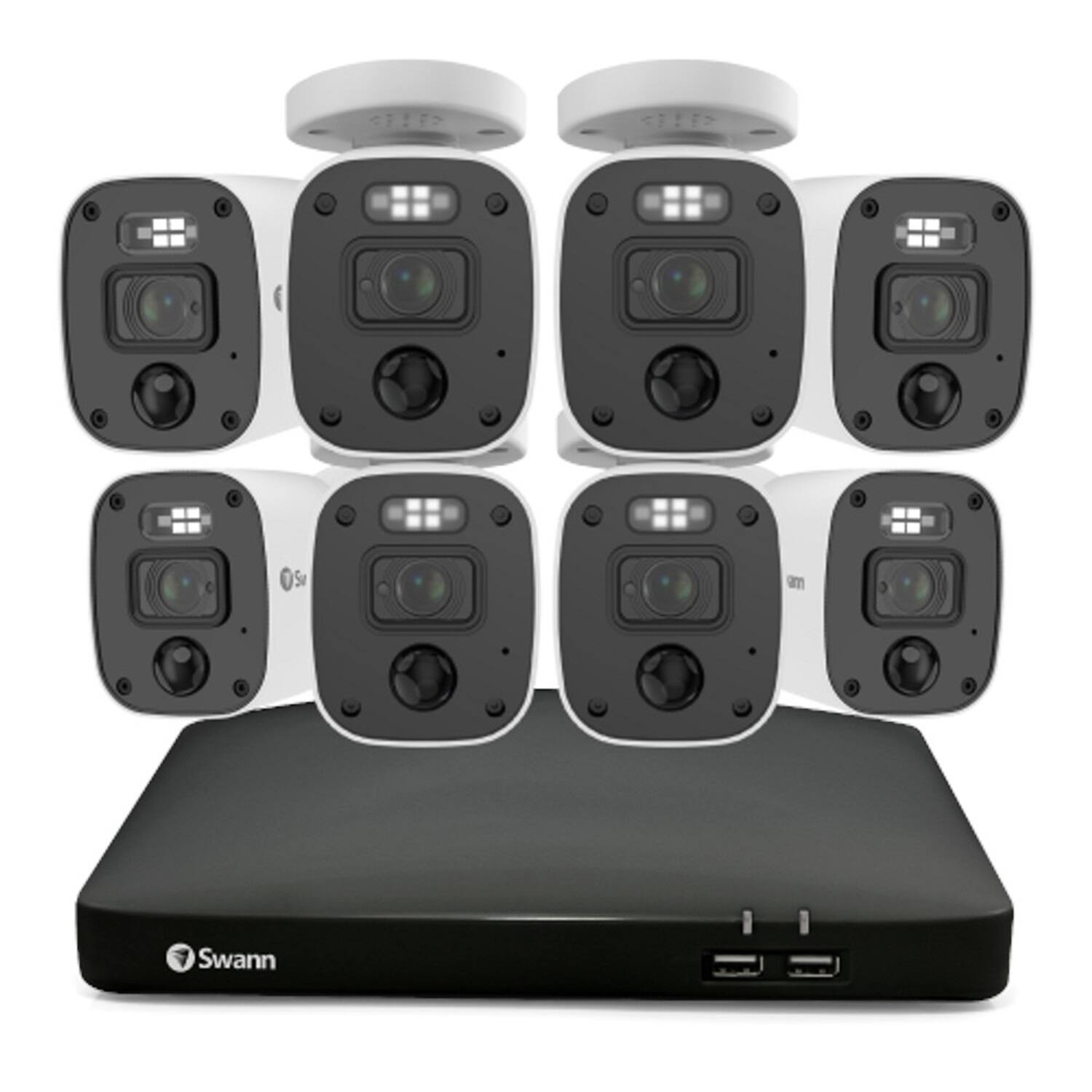 Swann Home 8 Channel, 8 Camera Indoor/Outdoor Wired 4K UHD 2TB HDD DVR ...