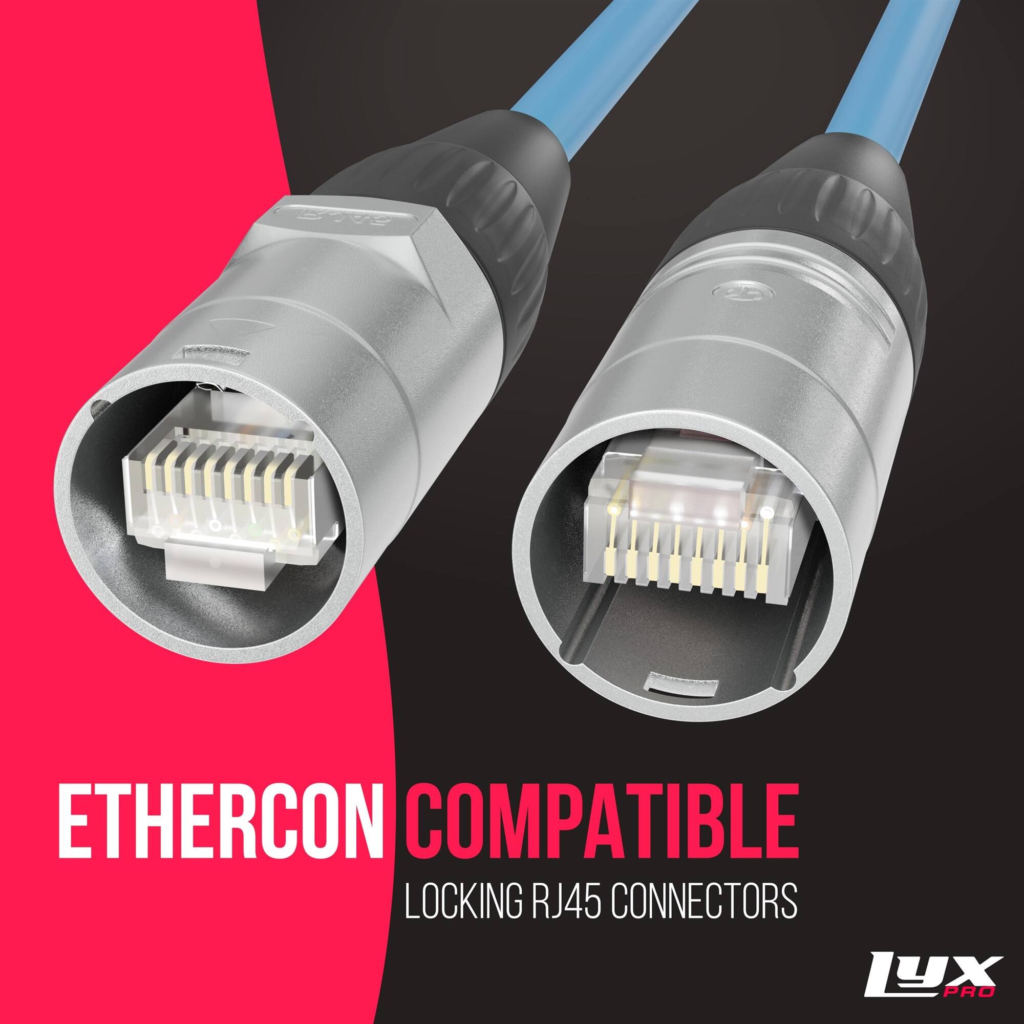 Lyxpro Shielded Cat6 Cable, RJ45 Ethercon Cable Male to Male, 6 feet ...