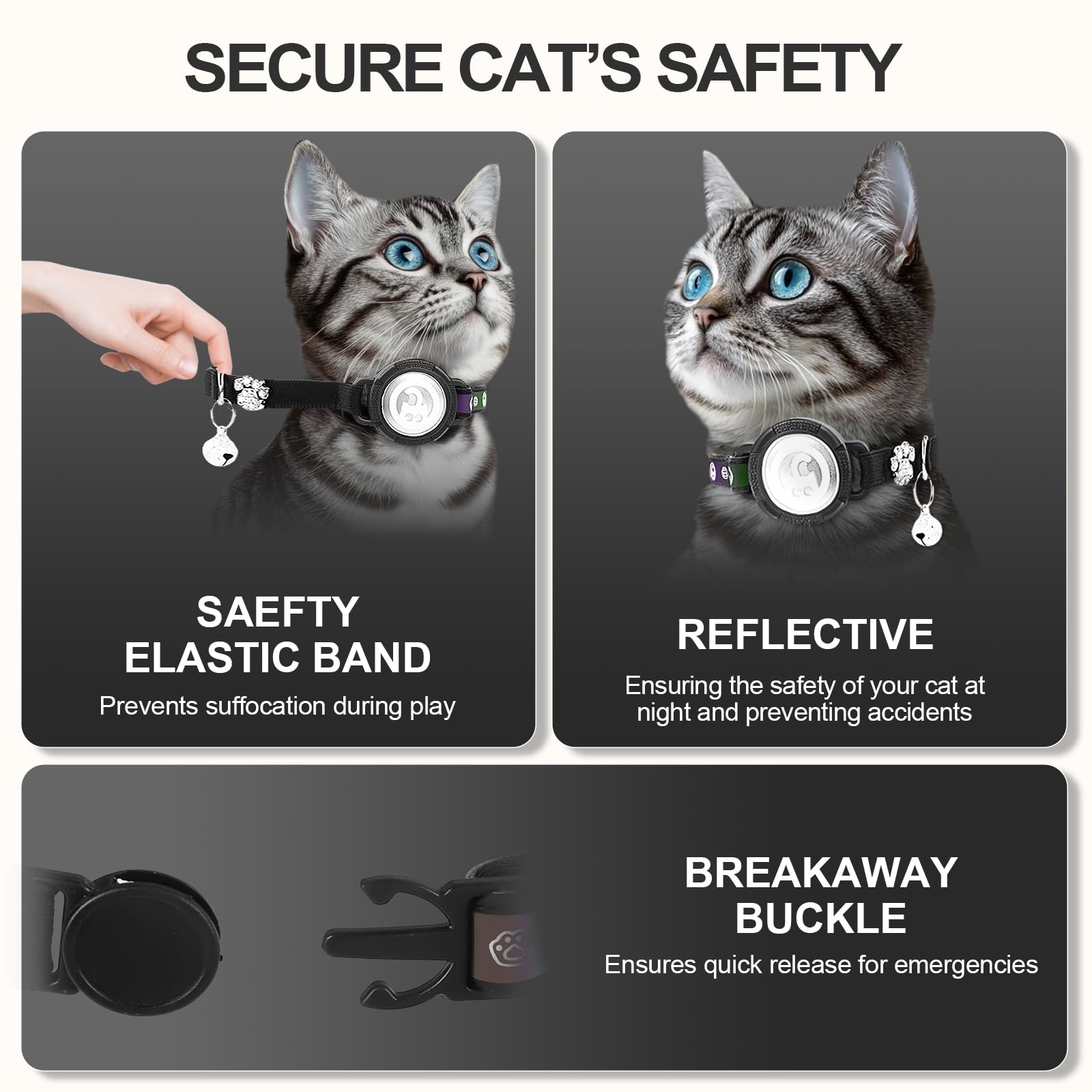 Leash Valley Refurbished Excellent Airtag Cat Collar Waterproof Holder ...