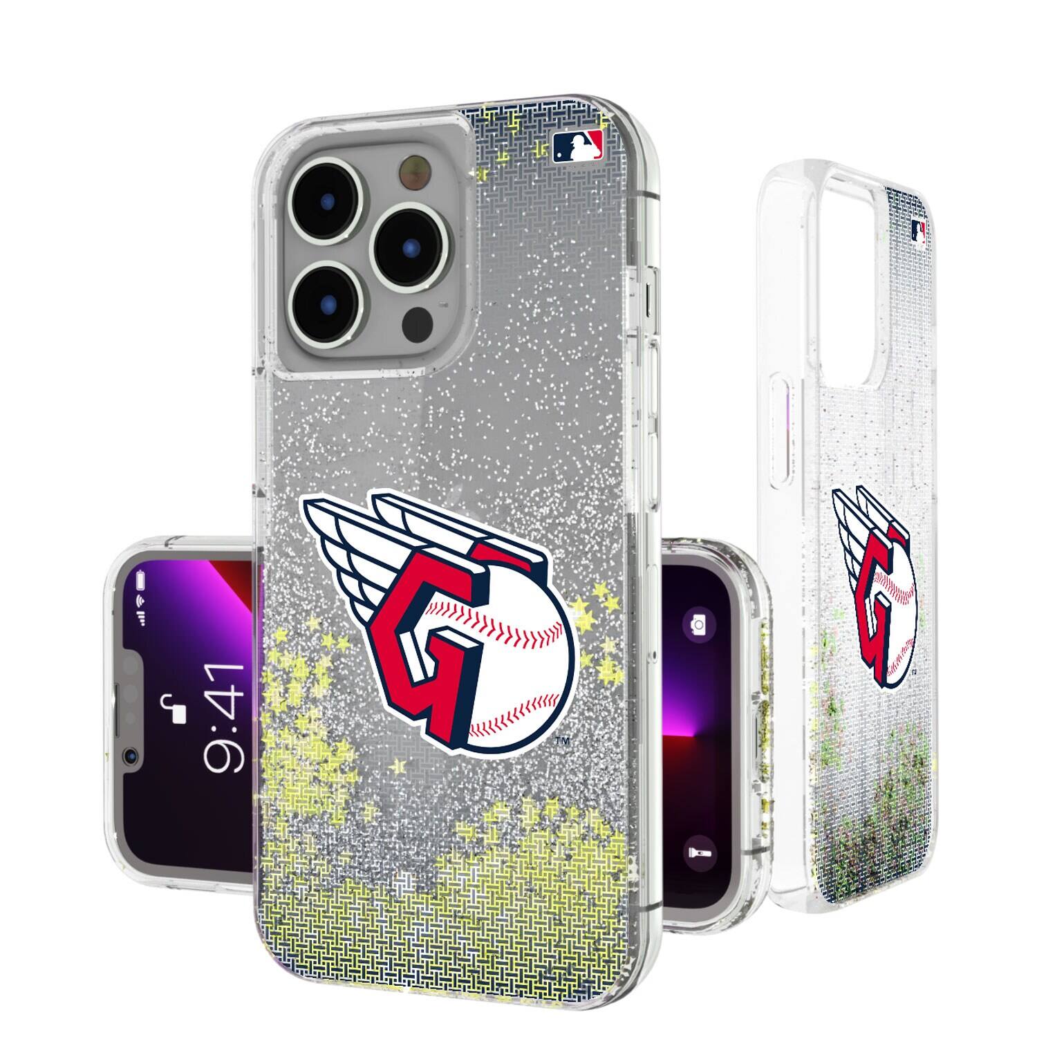 Keyscaper MLB Cleveland Guardians Linen Logo iPhone Glitter Case 16 Pro ...