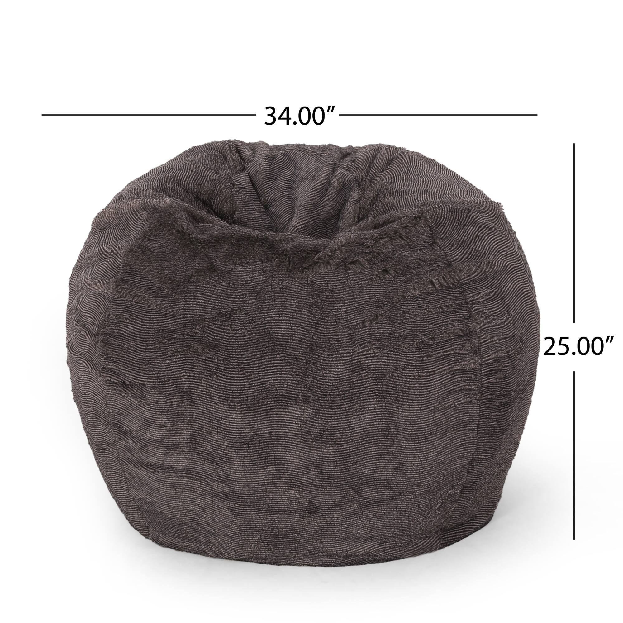 GOODSILO Luxurious 3 Foot Round Faux Fur Bean Bag Chair for Ultimate ...